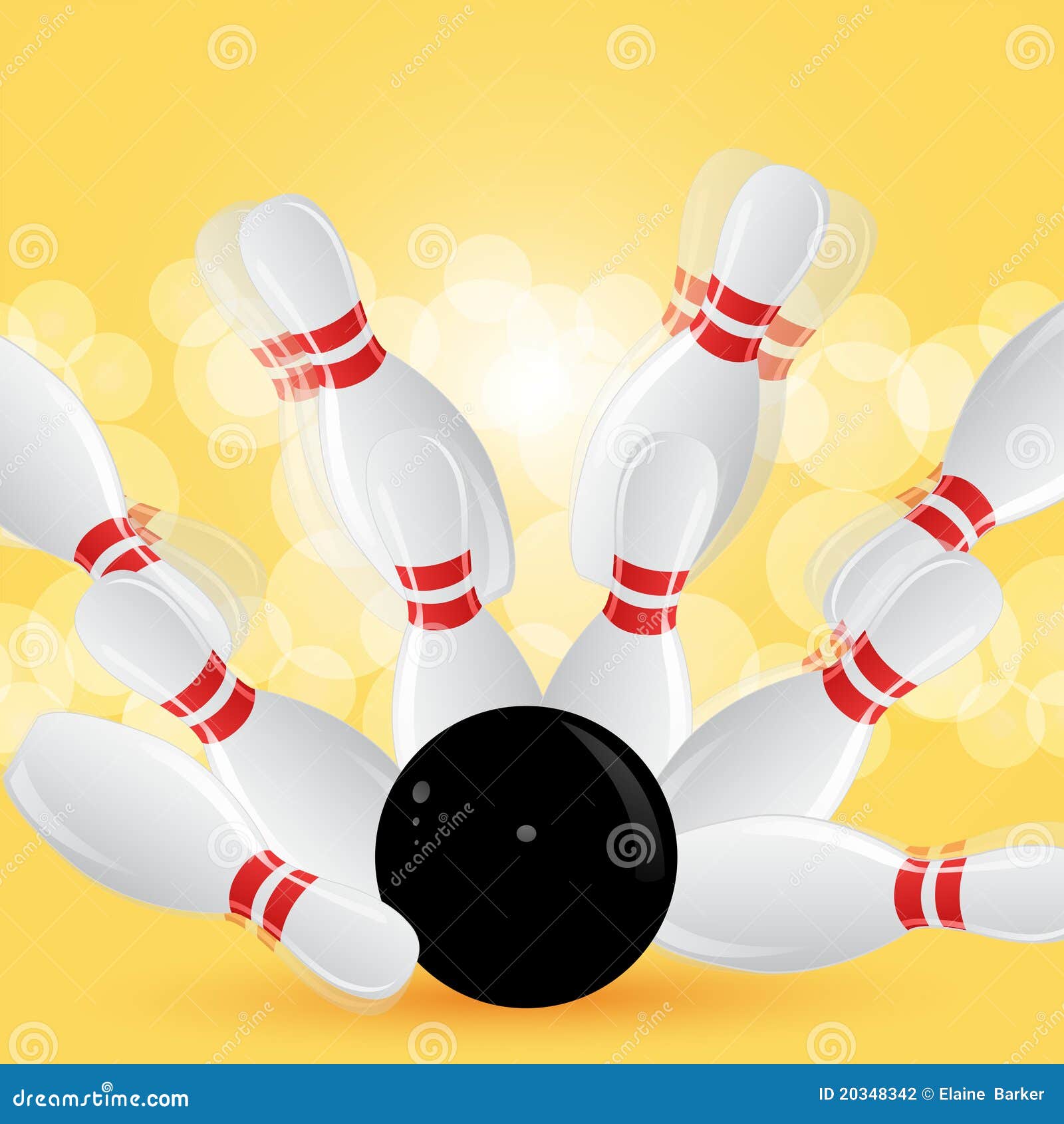 Ten pin bowling stock vector. Illustration of strike - 20348342