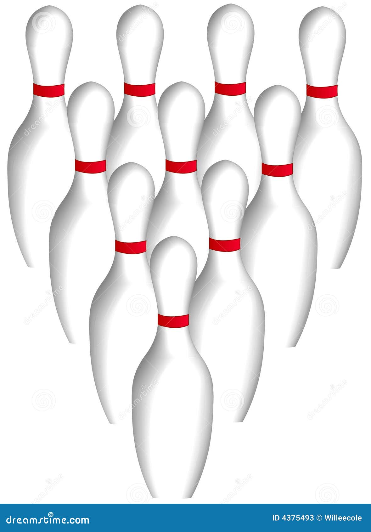 Ten pin bowling stock vector. Illustration of bowling - 4375493