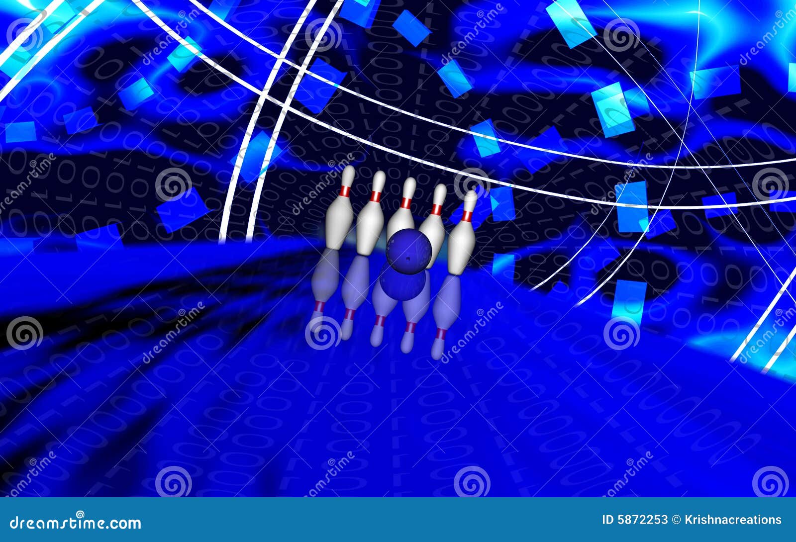Ten pin bowling stock illustration. Illustration of imagination - 5872253