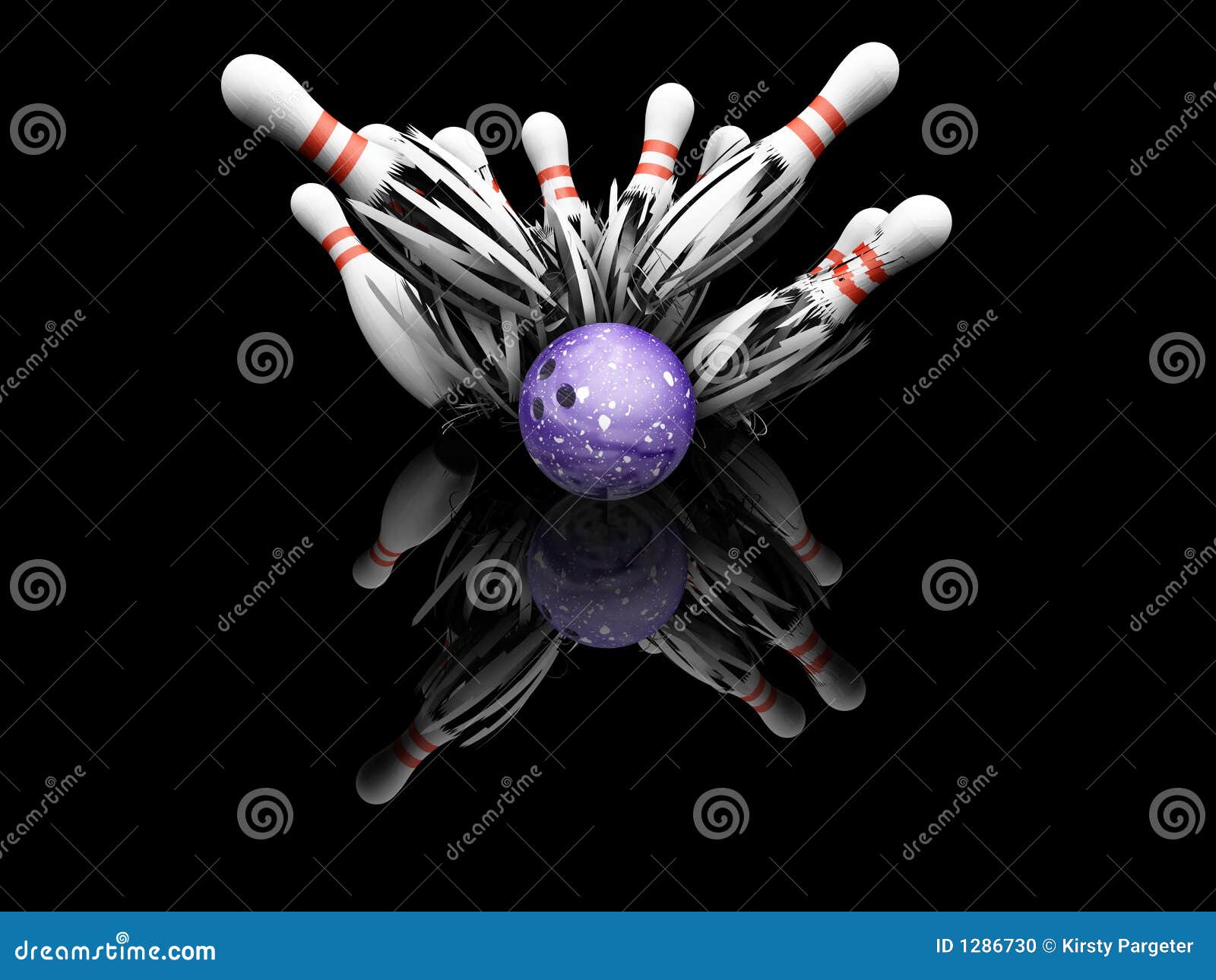 Ten pin bowling smash stock illustration. Illustration of sport - 1286730