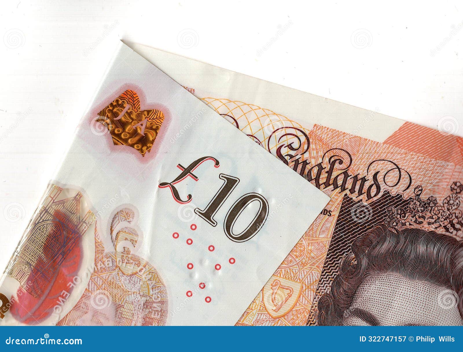 A Ten Pound Modern Polymer Banknote from the United Kingdom. Editorial ...
