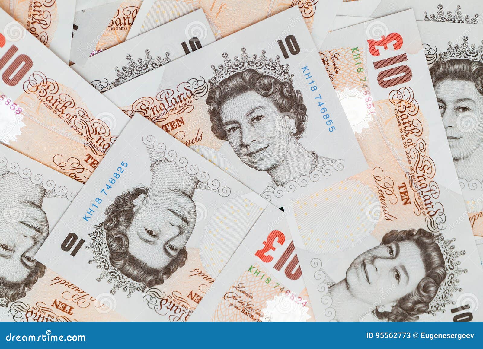 Ten Pound Notes Group of the Bank of England Editorial Stock Photo ...