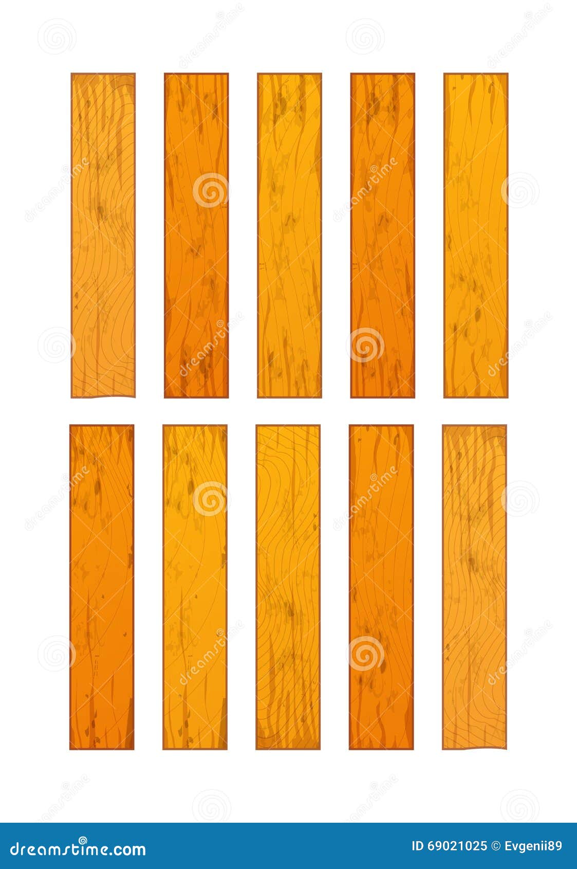 Ten Realistic Different Wooden Boards Isolated on White Stock ...