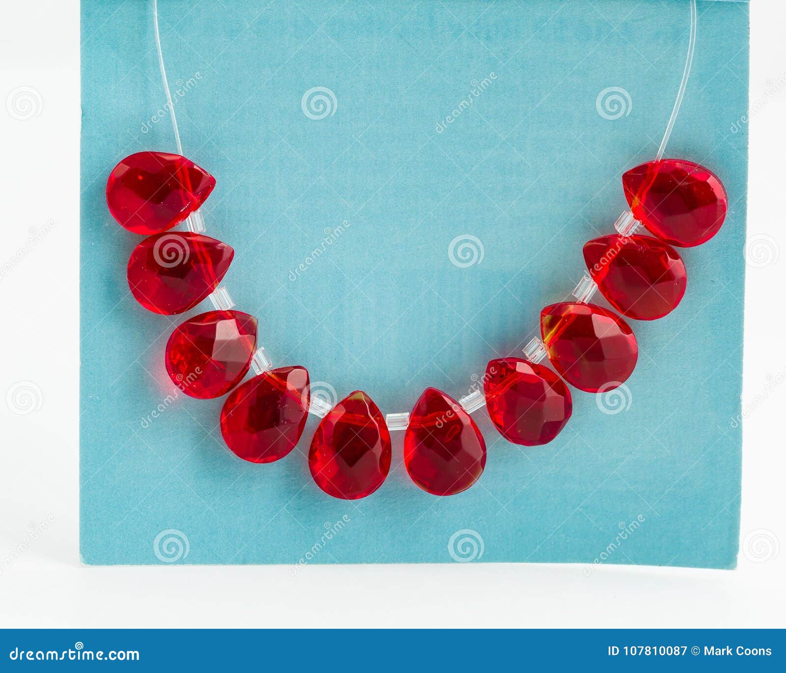 Red Tear Drop Shaped Beads Fo Making Jewelry Stock Image - Image of ...