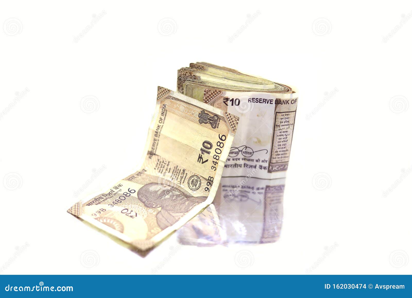 Ten Rupee Note (Indian Currency) Isolated on a White Background Stock ...