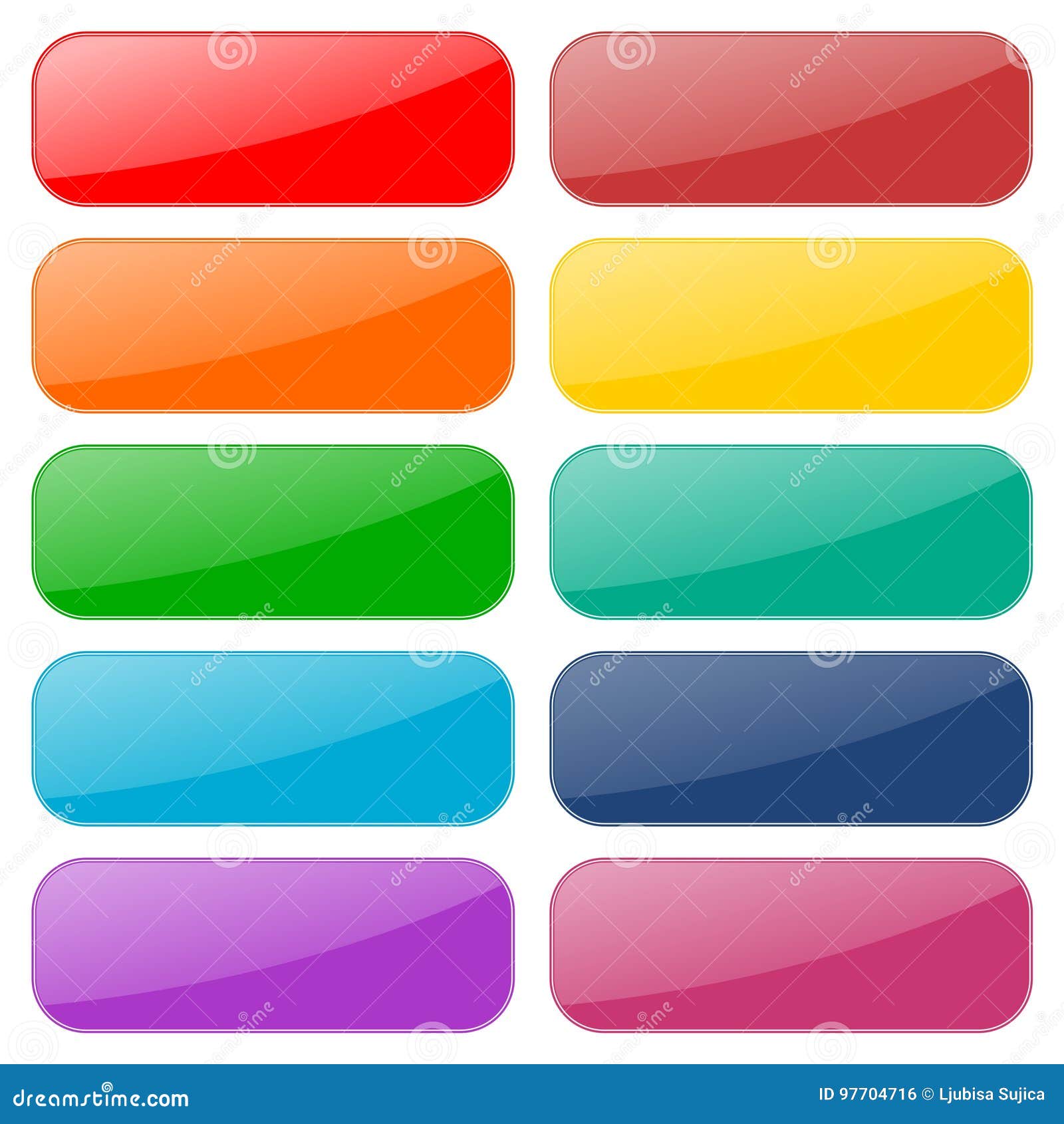 Ten simple buttons stock vector. Illustration of clipped - 97704716