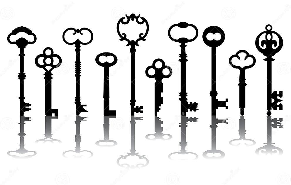 Ten Skeleton Key Icons stock vector. Illustration of hole - 14159542