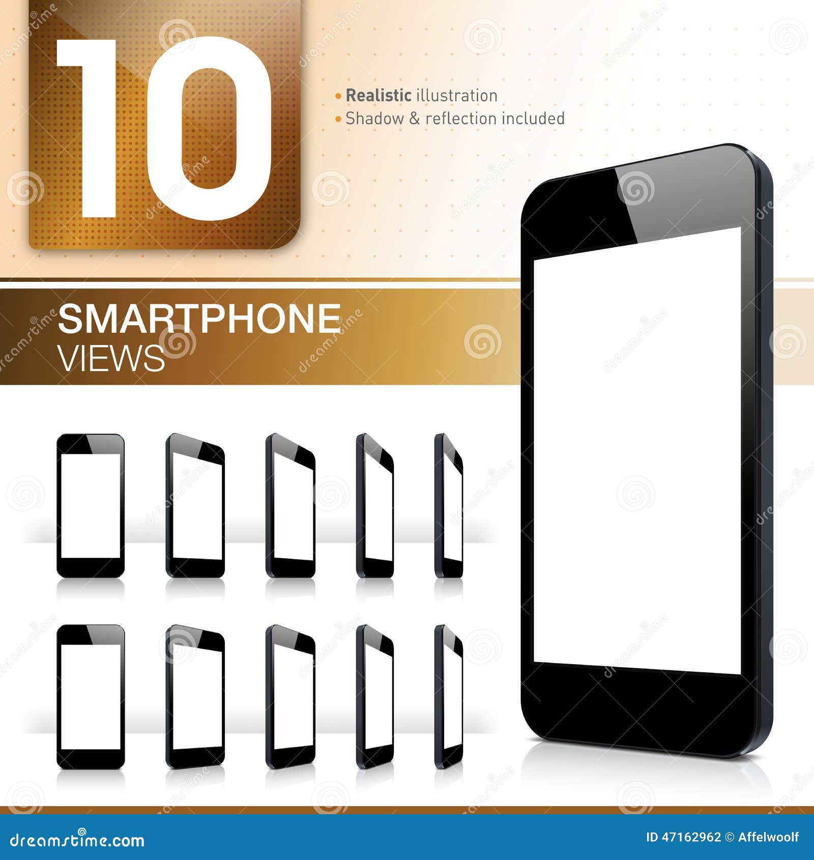 Ten Smartphone Views - Realistic Stock Vector - Illustration of ...