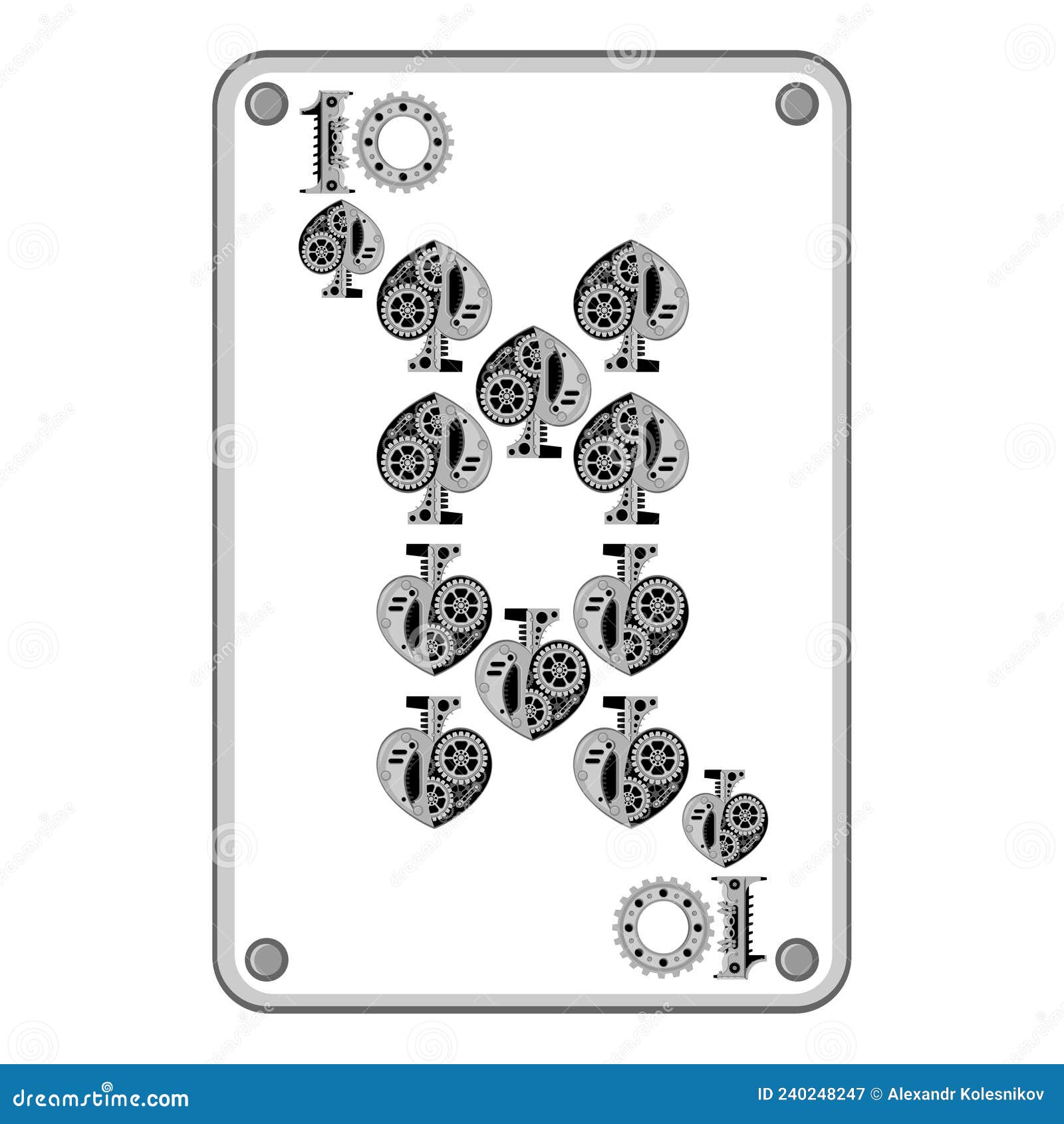Steampunk Ace Of Spades Cartoon Vector | CartoonDealer.com #132029033