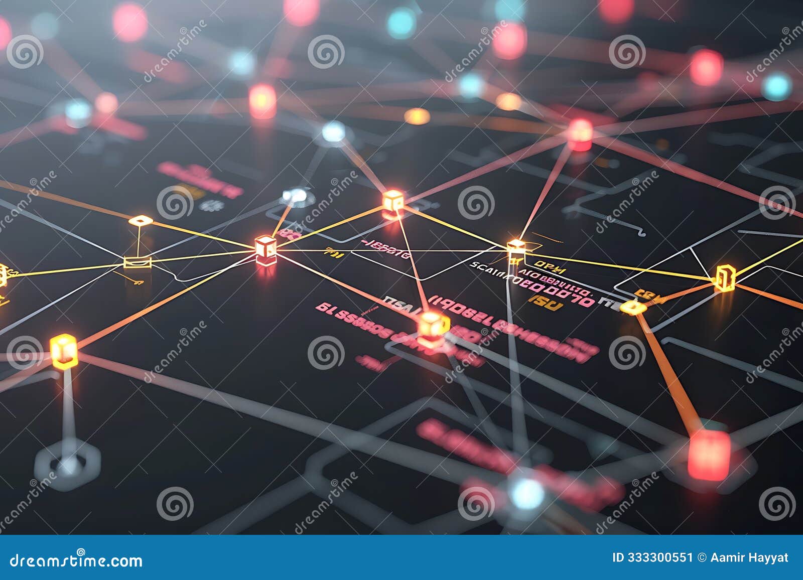Ten Sports with Different Colourful Light Effects on the Map Stock ...
