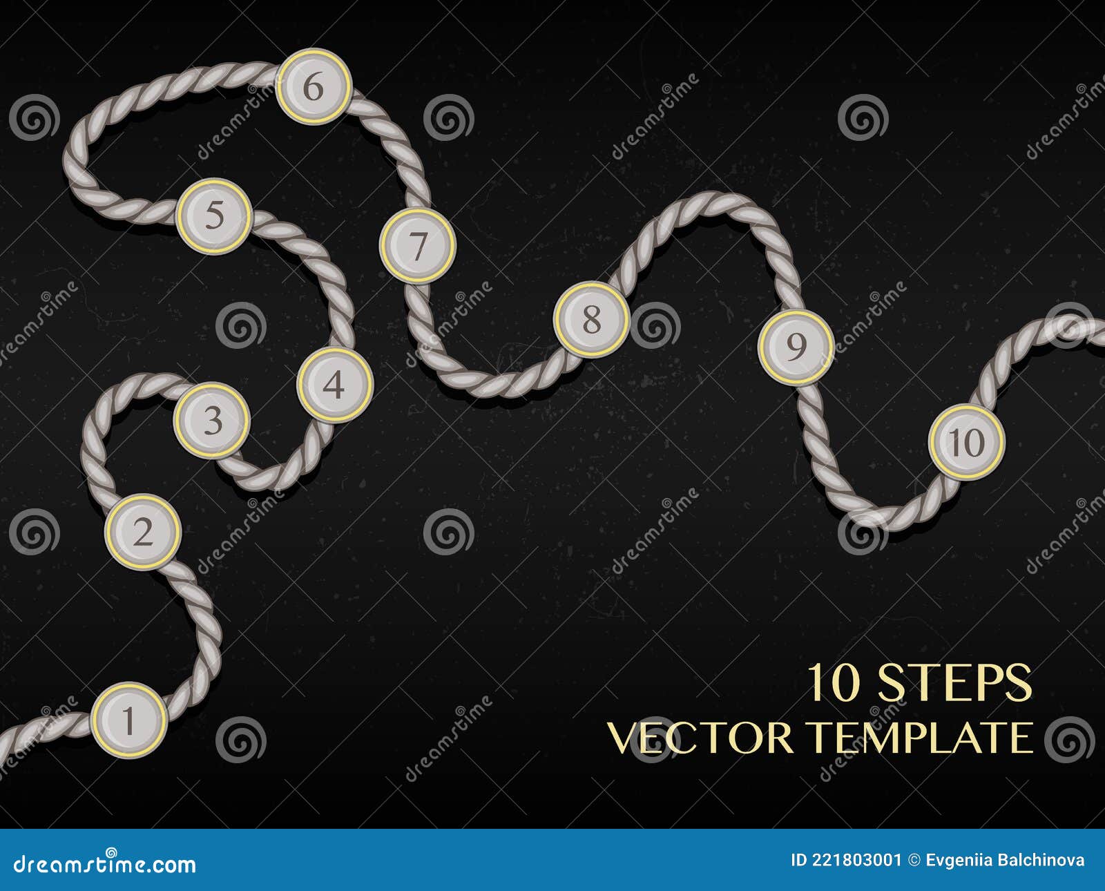 Ten Steps Infographic. Concept Design Template, Timeline Vector Chart ...