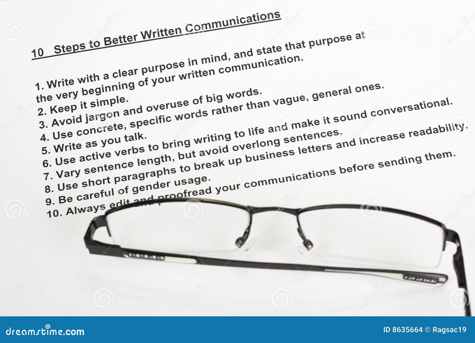 Ten Steps To Better Written Communications Stock Photo - Image of ...