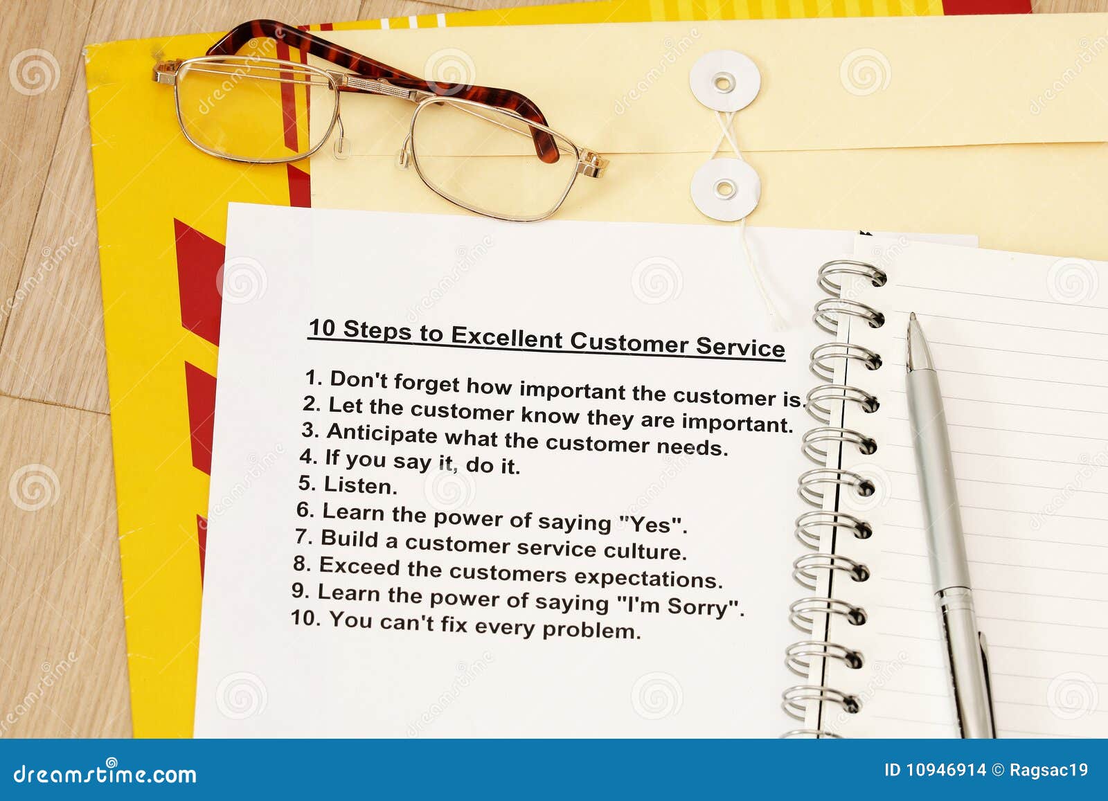 Ten Steps To Excellent Customer Service Stock Photo - Image of company ...