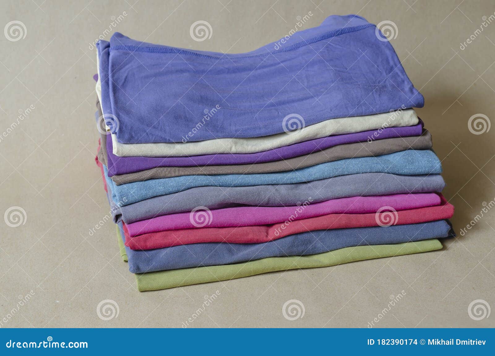 Ten T-shirts of Different Colors Stock Photo - Image of clothe, group ...