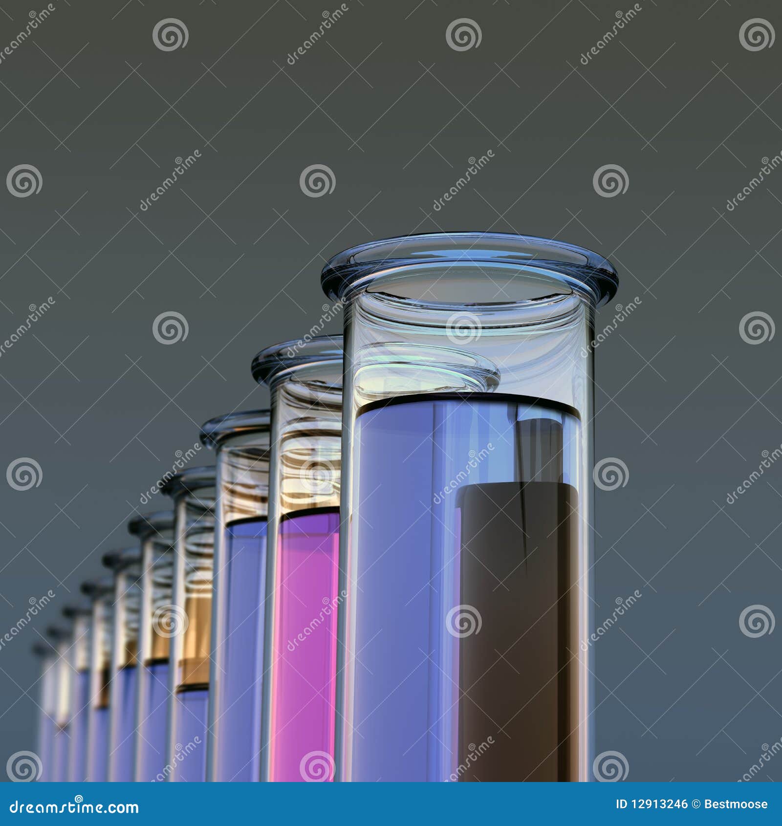 Ten Test Tubes with Two Colored Liquids Stock Illustration ...