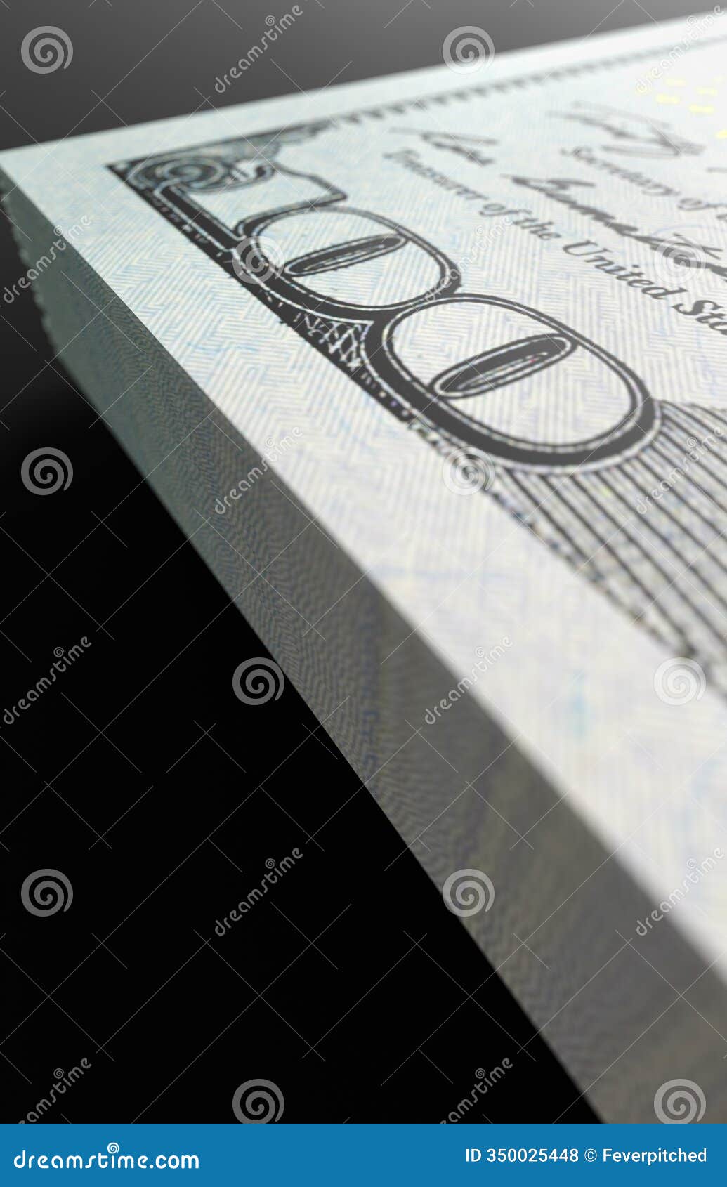 Close-up Abstract Ten Thousand Dollar Stack of One Hundred Dollar Bills ...