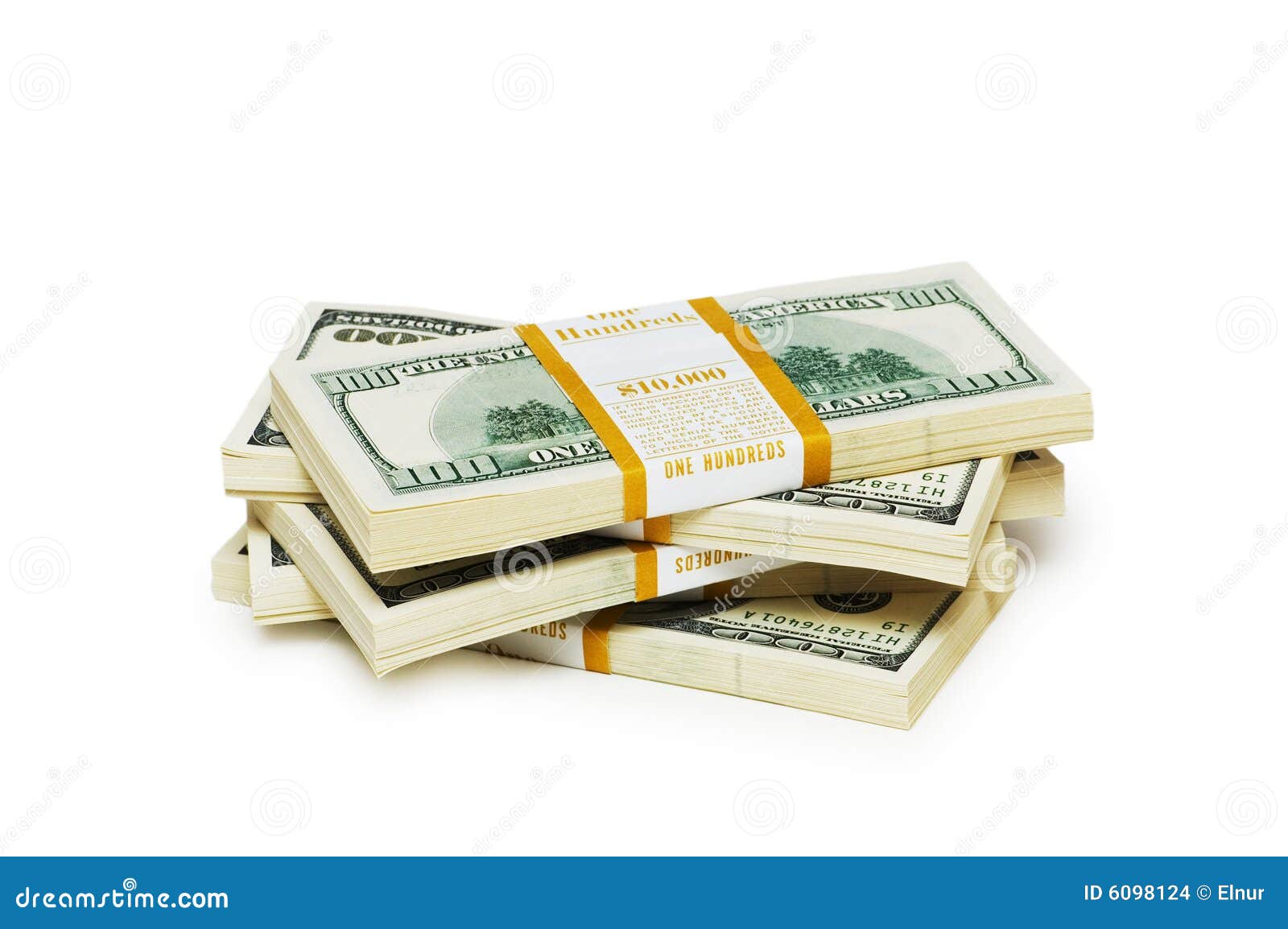 Ten thousand dollar stacks stock photo. Image of business - 6098124