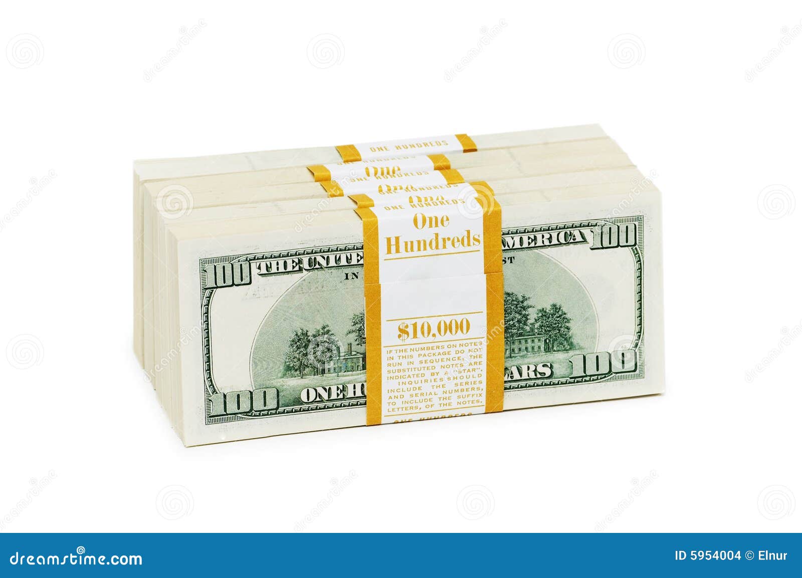 Ten Thousand Dollar Stacks on the White Stock Photo - Image of white ...