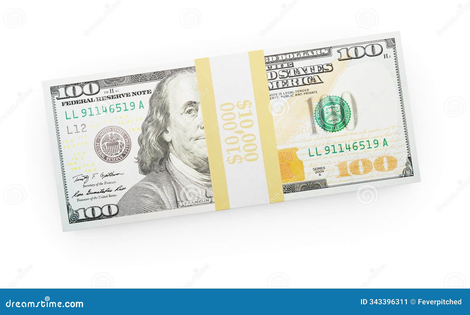 Overhead Of One Hundred Thousand Dollars Spiralling Stacks Of One ...