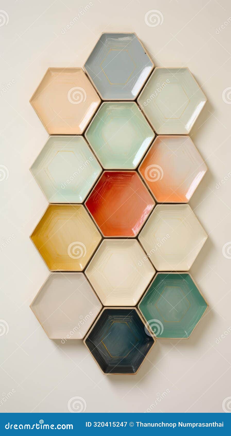 Ten White Hexagonal Shaped Plaque Composition Stock Illustration ...