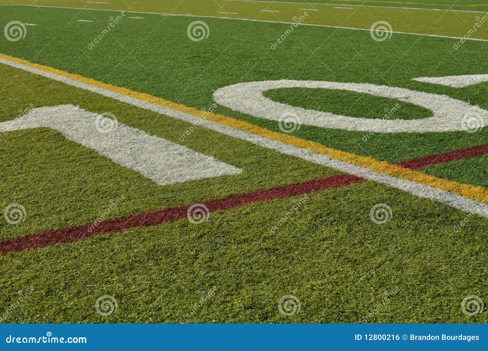 Ten Yard Line Football Field Stock Photo - Image of artificial, flat ...