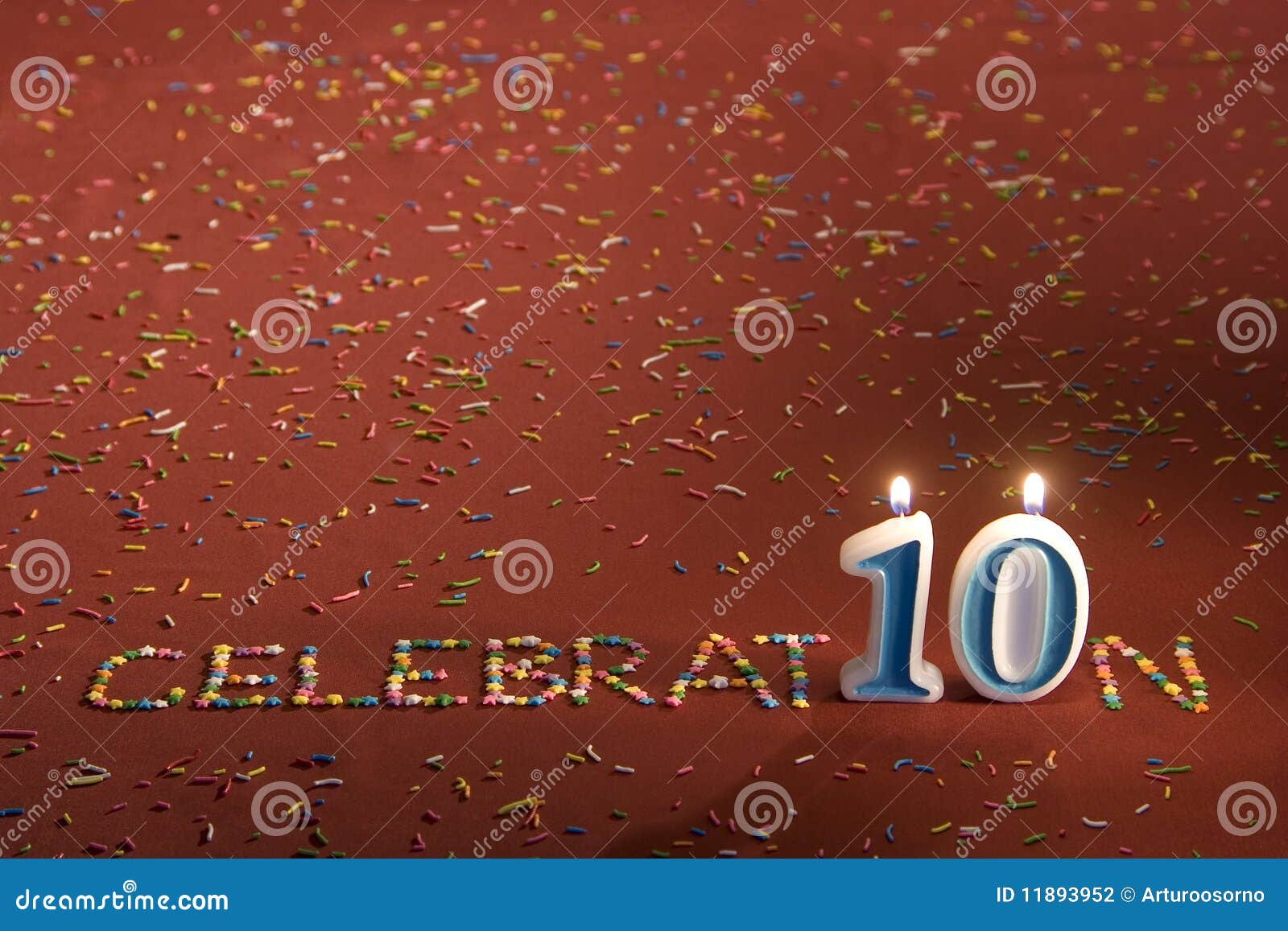 Ten years stock photo. Image of brilliant, colors, candle - 11893952