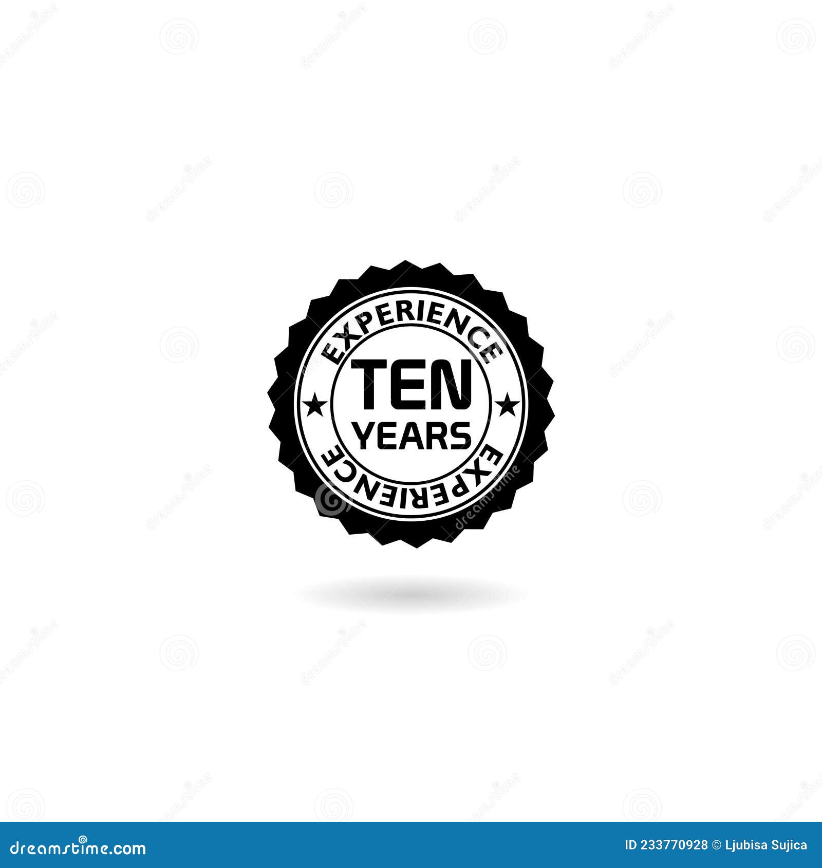 Ten Years Experience Icon with Shadow Stock Vector - Illustration of ...