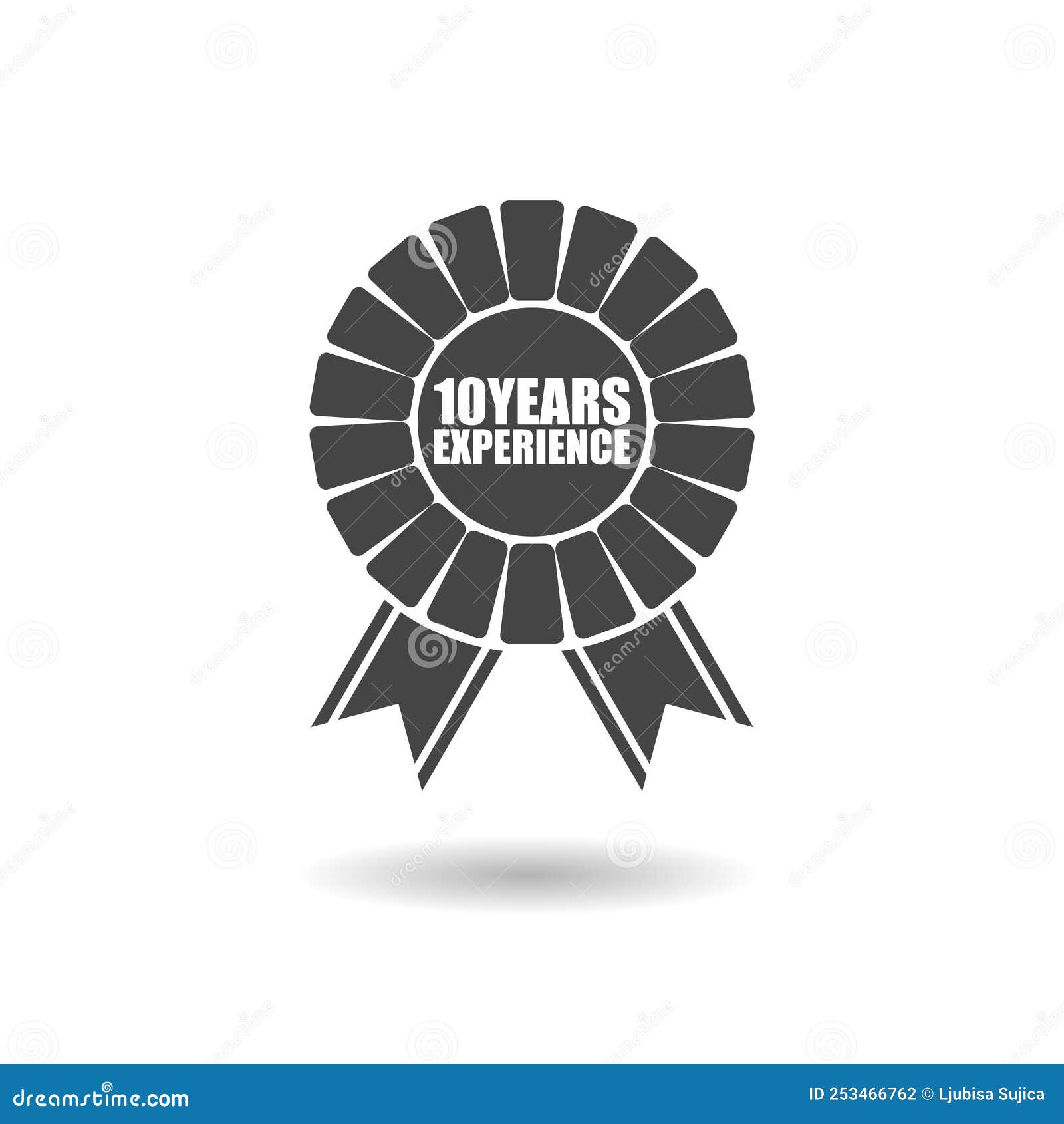 Ten Years Experience Icon with Shadow Stock Vector - Illustration of ...