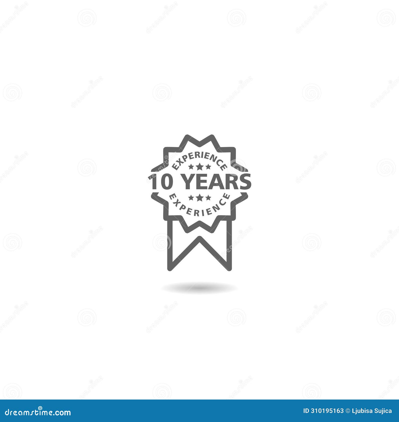Ten Years Experience Icon with Shadow Stock Vector - Illustration of ...