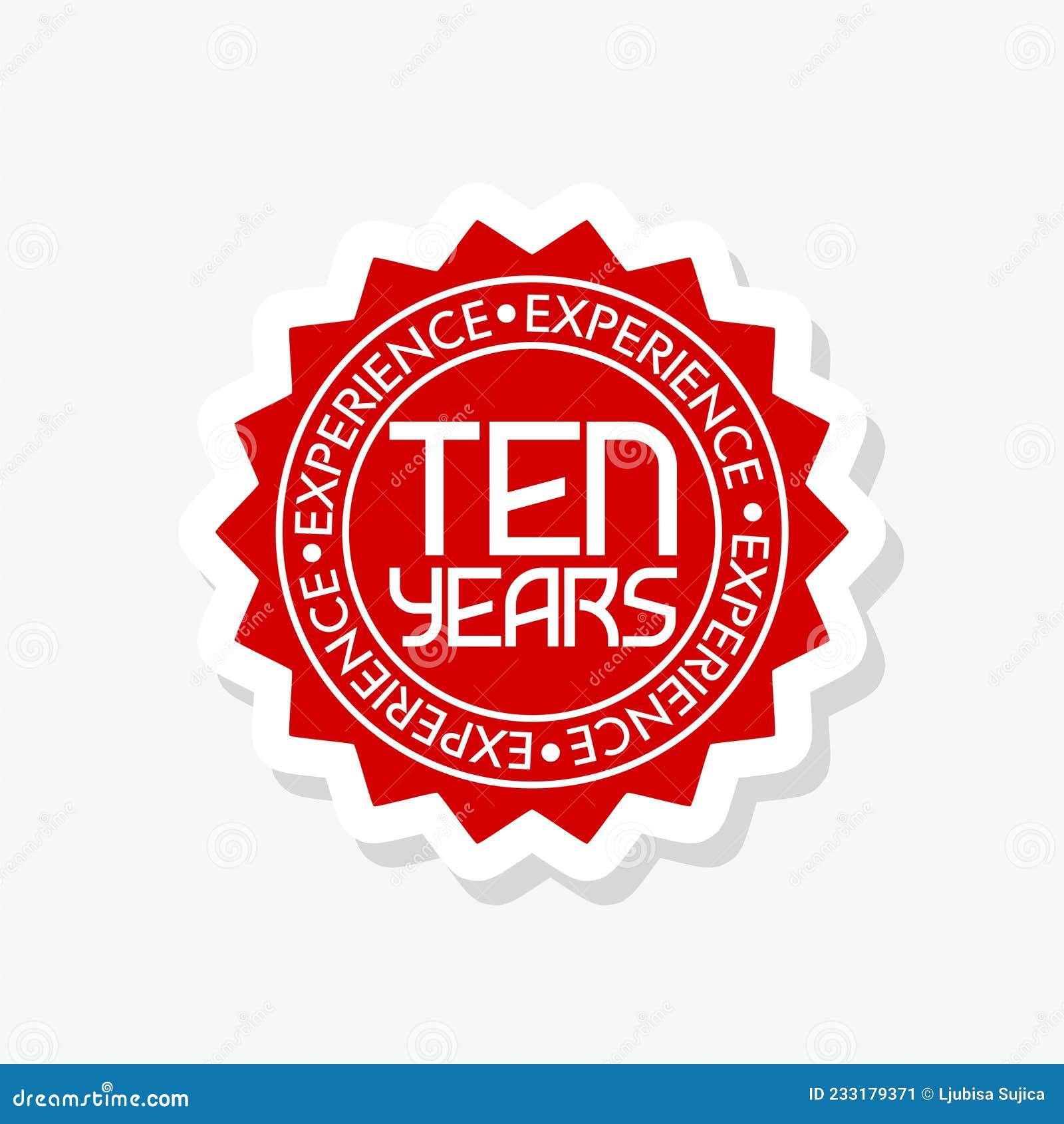 Ten Years Experience Sticker Icon Stock Vector - Illustration of ...
