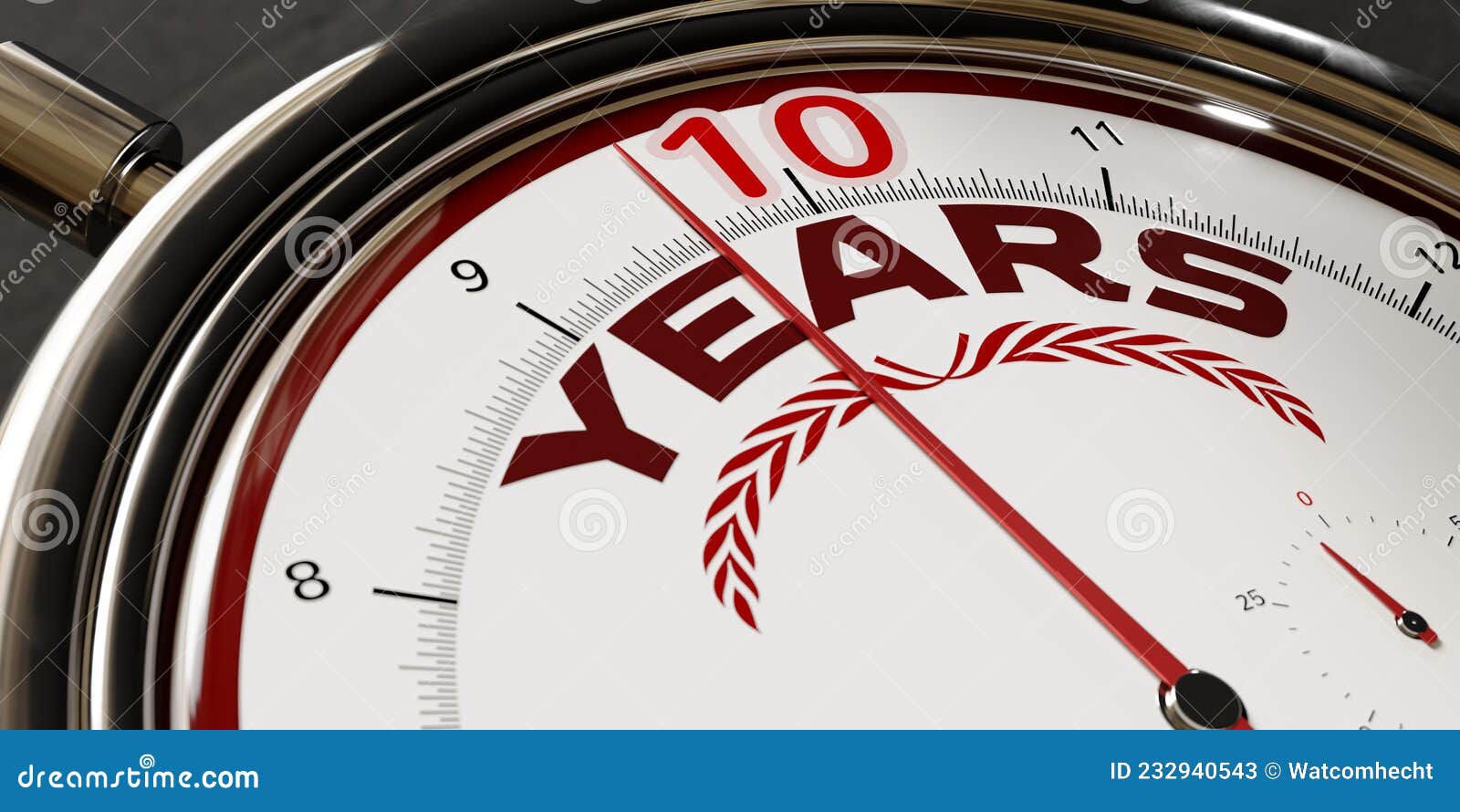 Ten Years Stopwatch stock illustration. Illustration of forward - 232940543