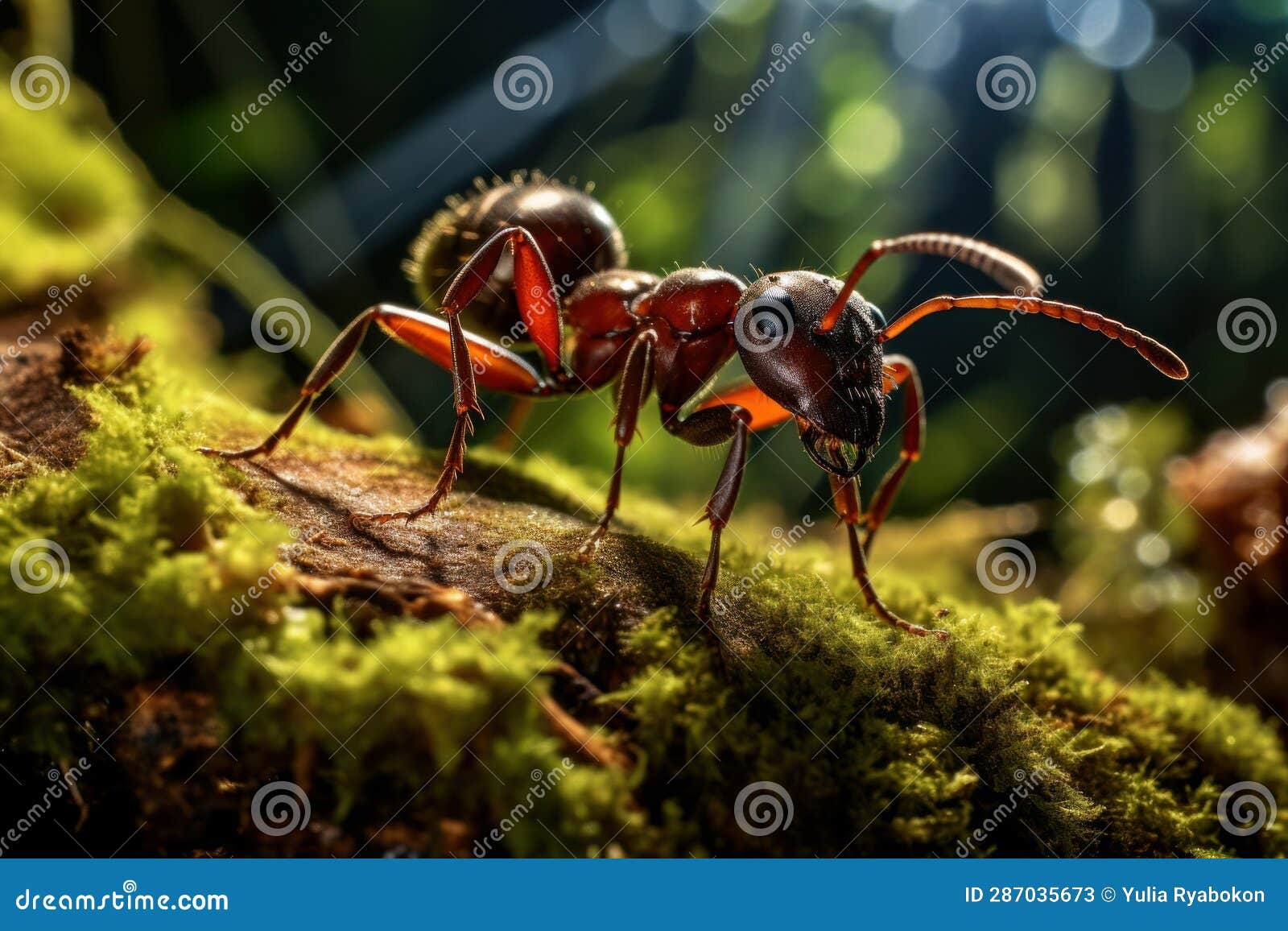Tenacious Strong Ant on Tree. Generate Ai Stock Illustration ...