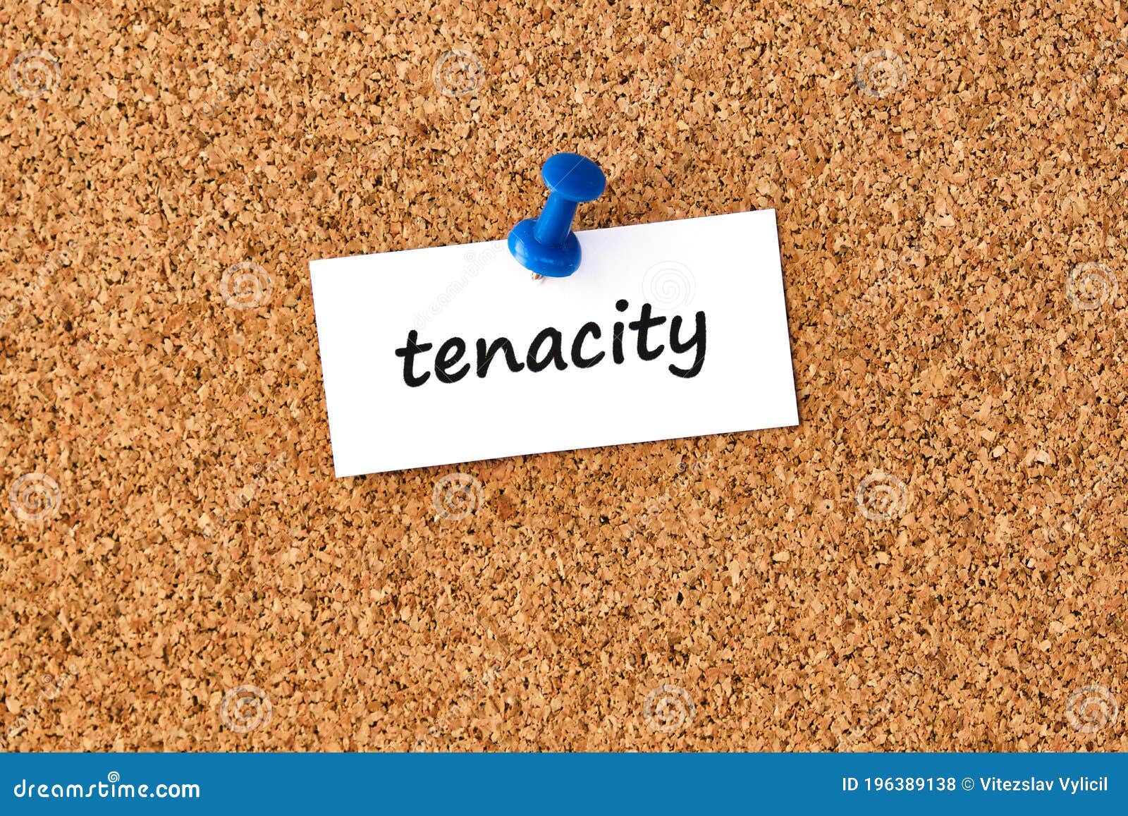 Tenacity. Word Written on a Piece of Paper, Cork Board Background Stock ...