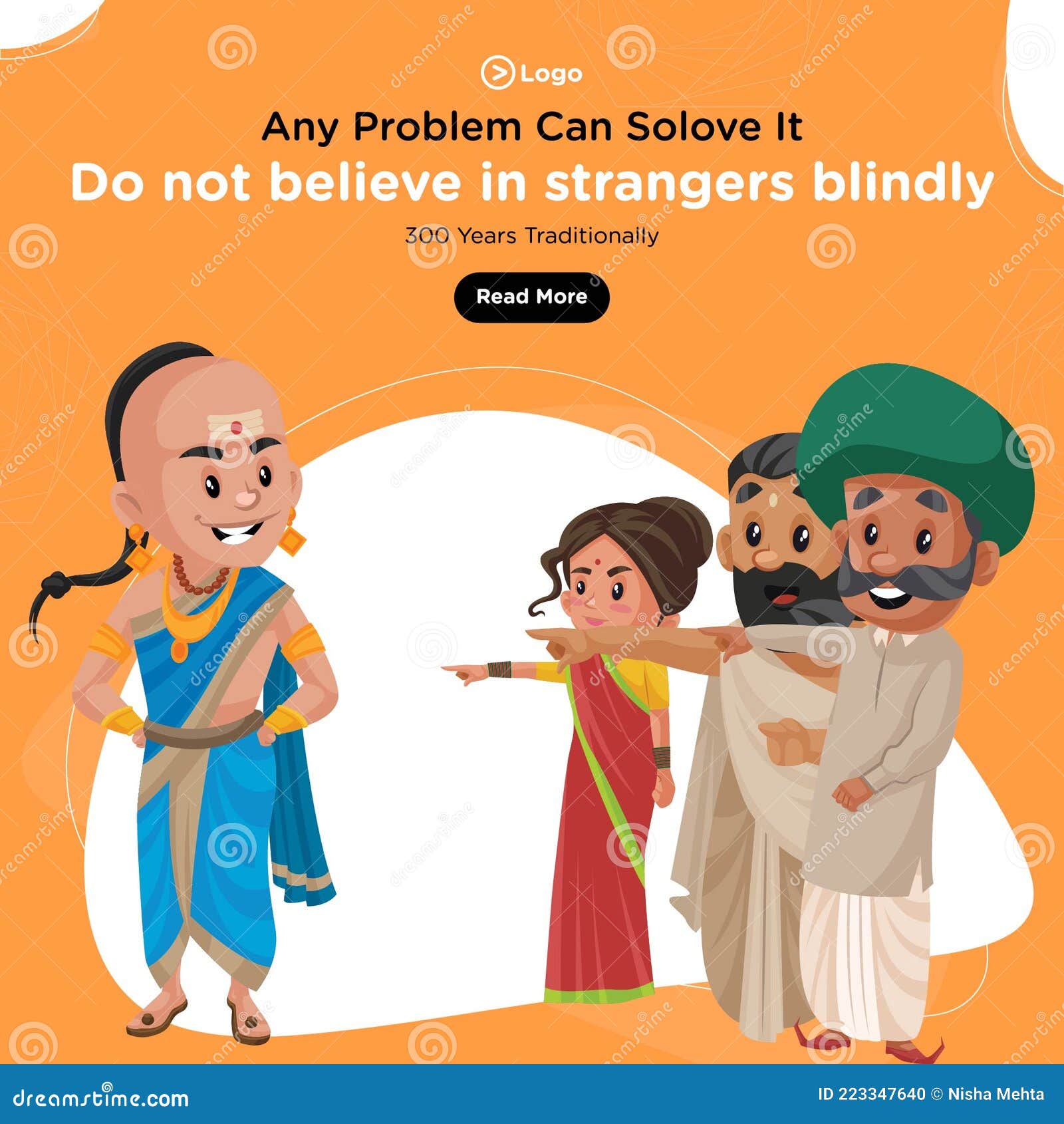 Banner Design of Tenali Raman Stock Vector - Illustration of orange ...