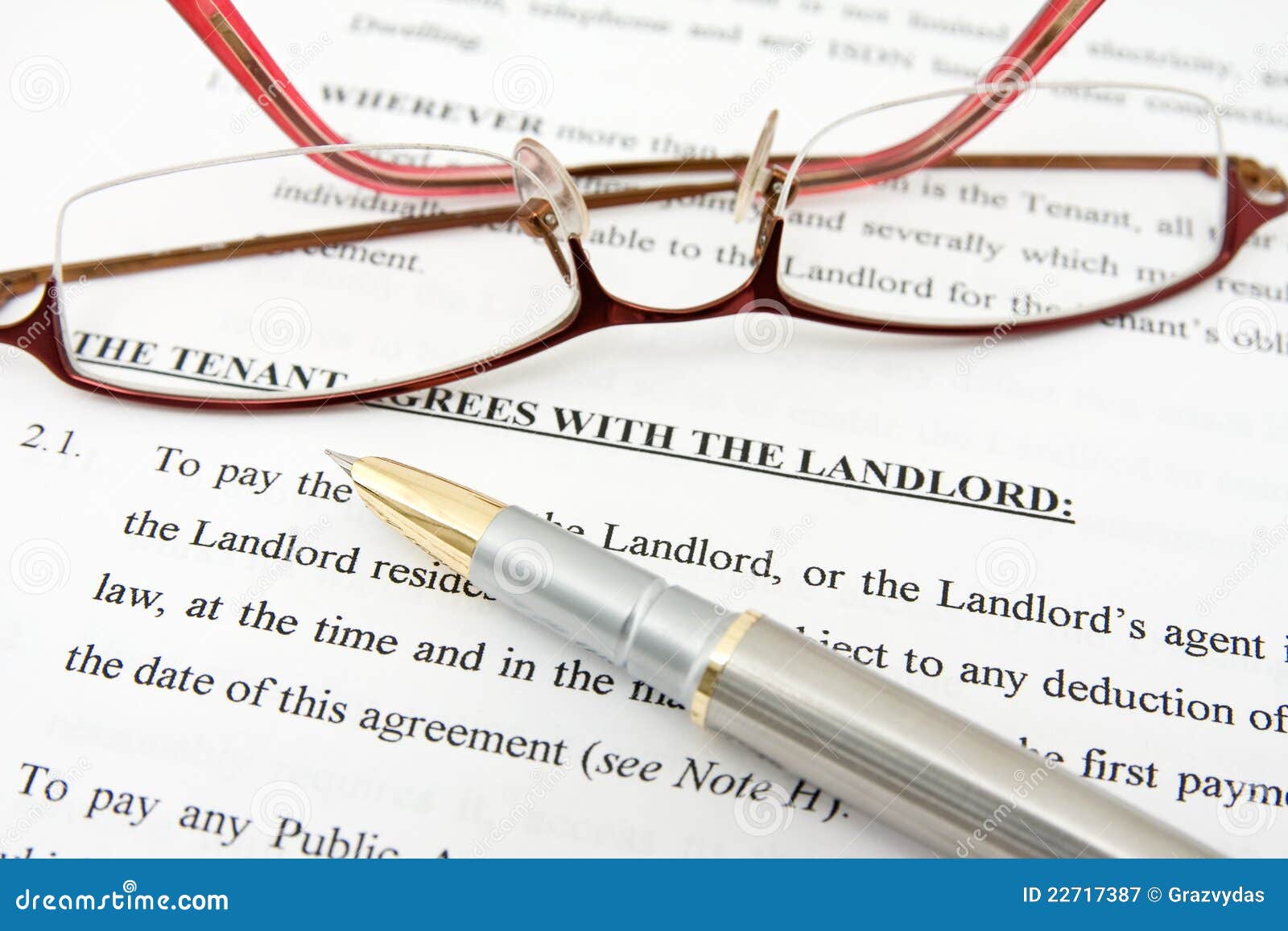 Tenant Agreement with the Landlord Stock Image - Image of agreement ...