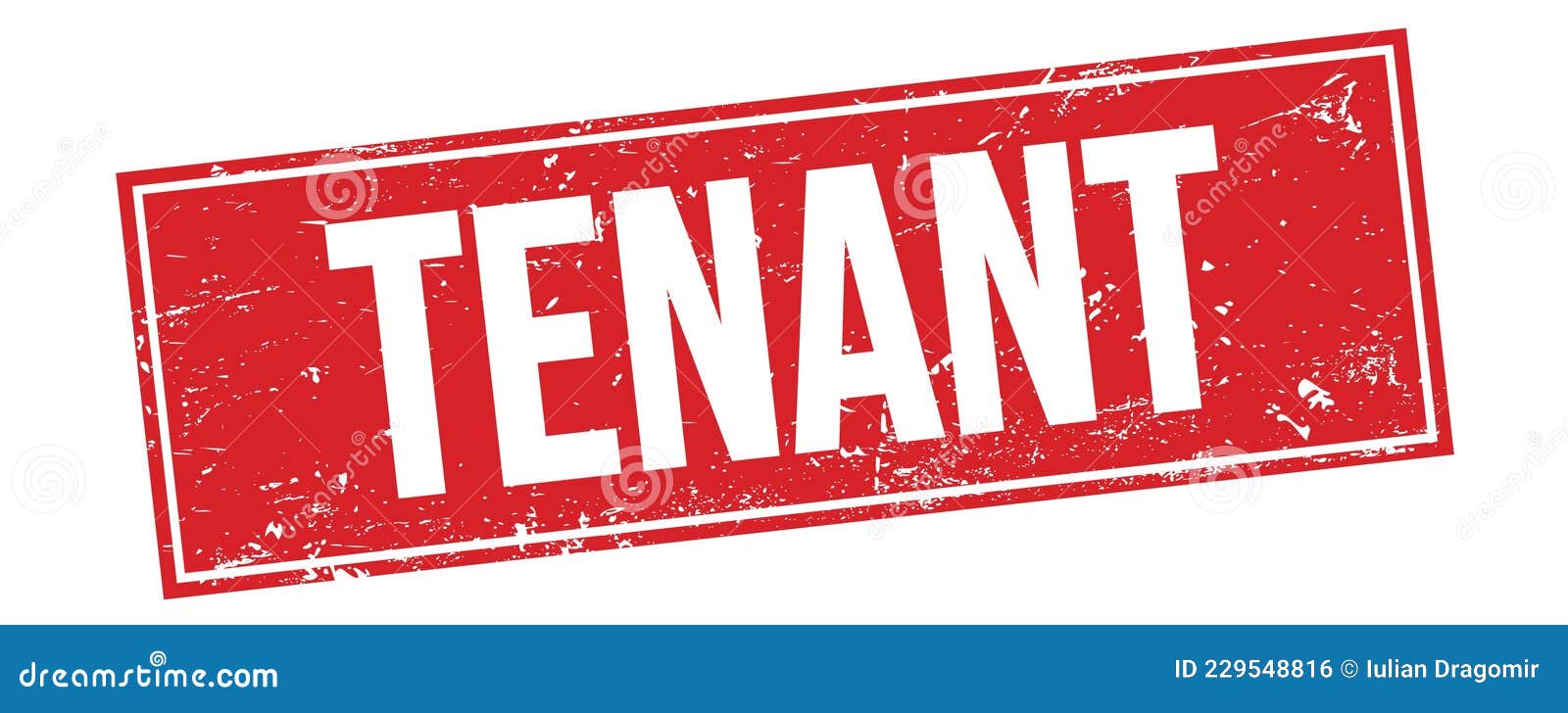 TENANT Text on Red Grungy Rectangle Stamp Stock Illustration ...