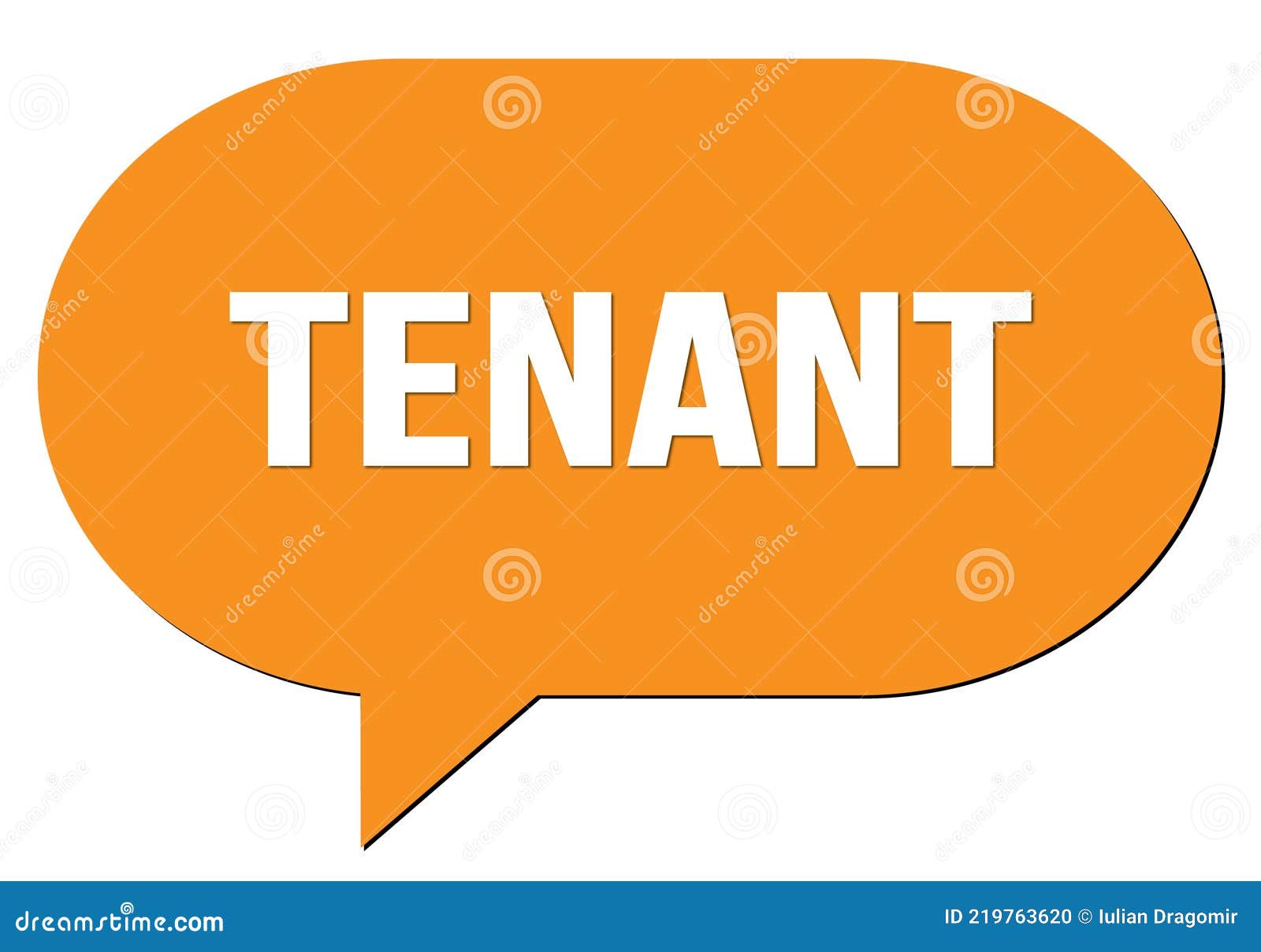 TENANT Text Written in an Orange Speech Bubble Stock Illustration ...