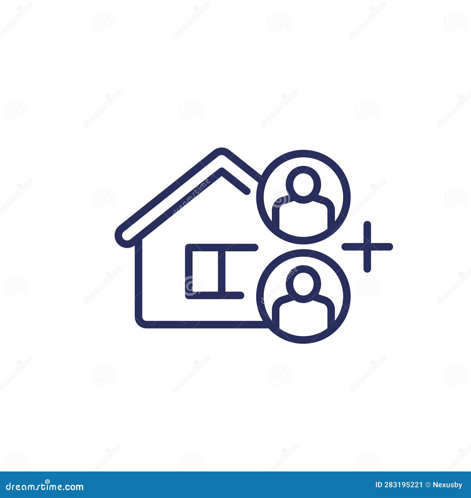 Tenants and House Line Icon, Vector Stock Vector - Illustration of ...