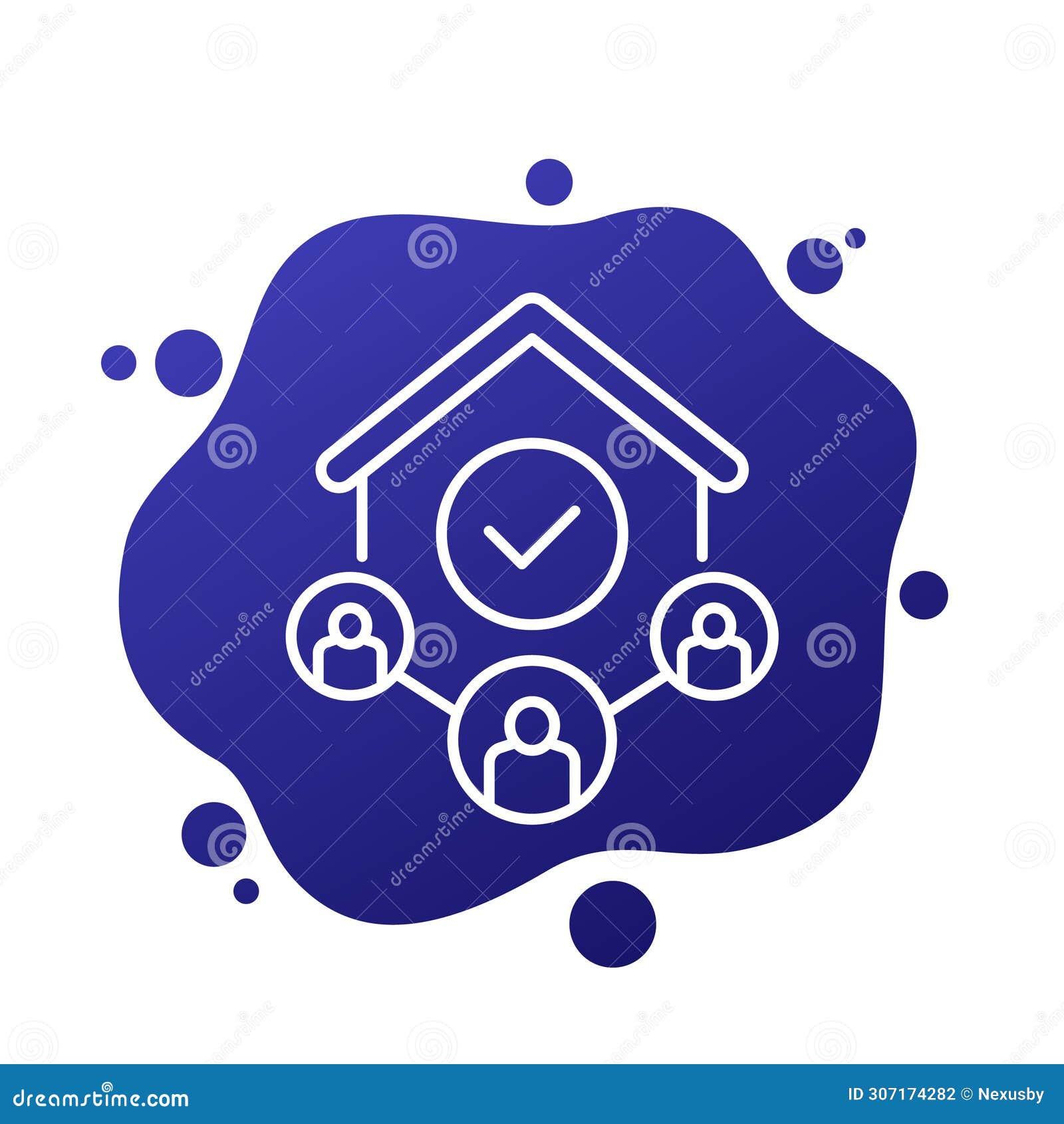 Tenants Vector Line Icon with a House Stock Vector - Illustration of ...