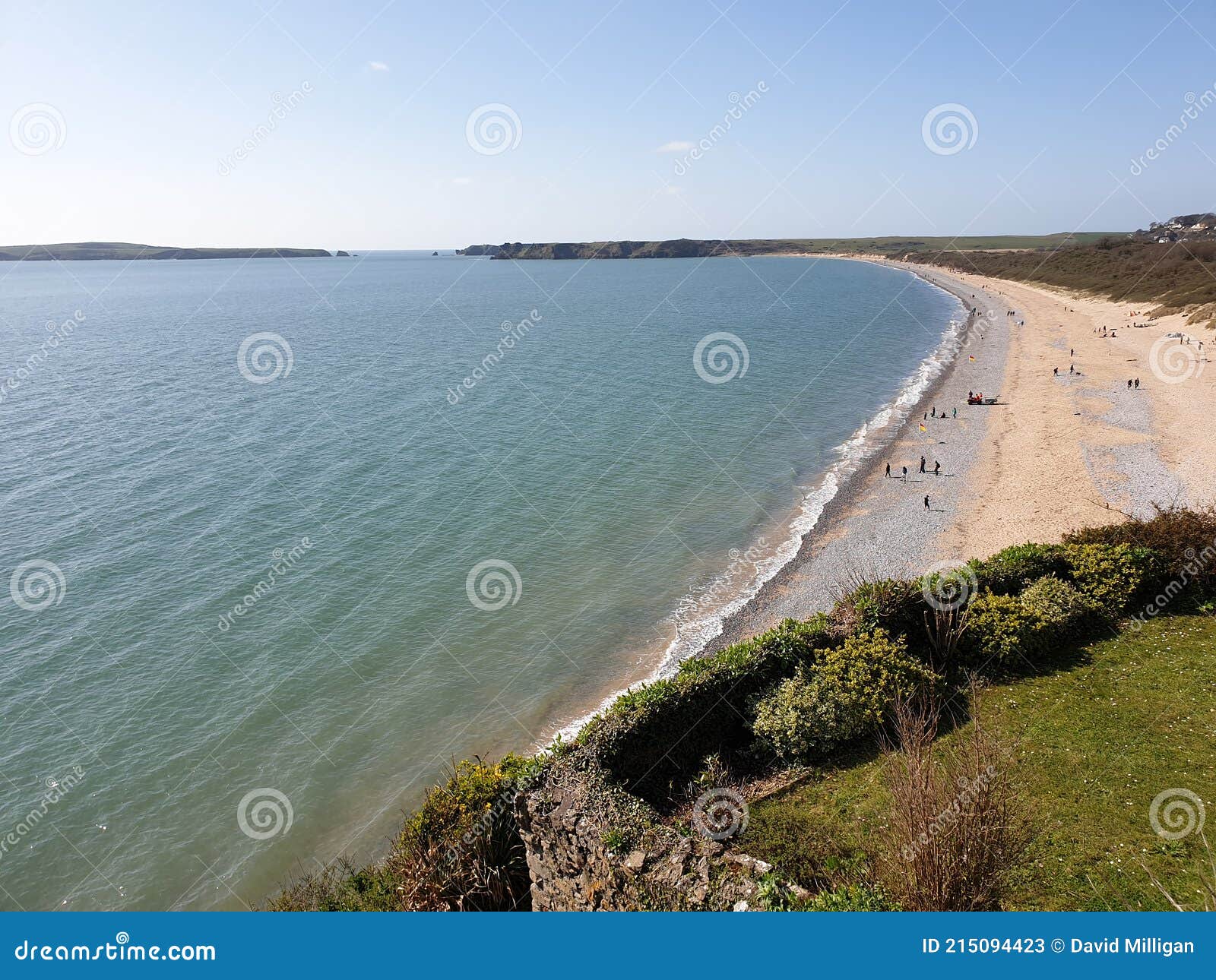 Tenby beach on a sunny day stock image. Image of tenby - 215094423