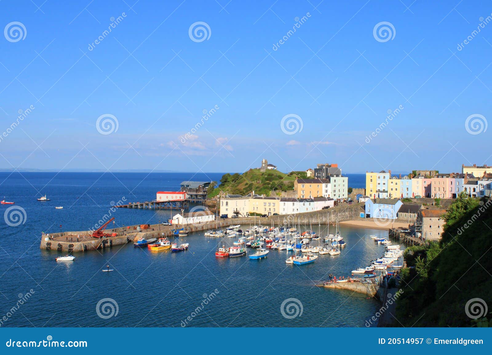 Tenby Harbour 4926 stock image. Image of tourist, architecture - 20514957
