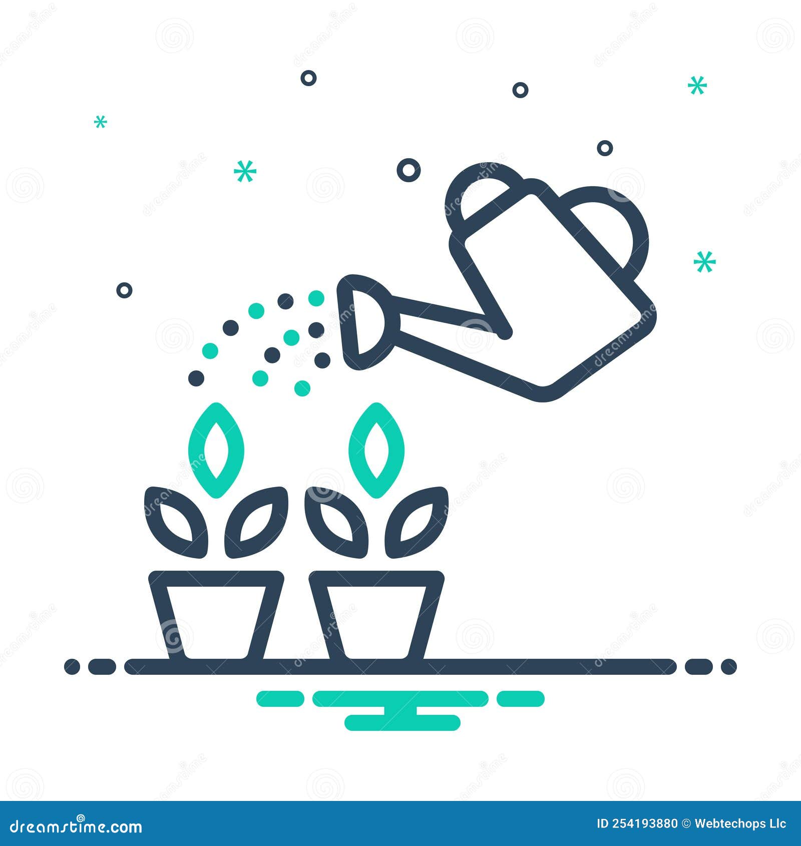 Mix Icon for Tend, Watering and Irrigation Stock Illustration ...