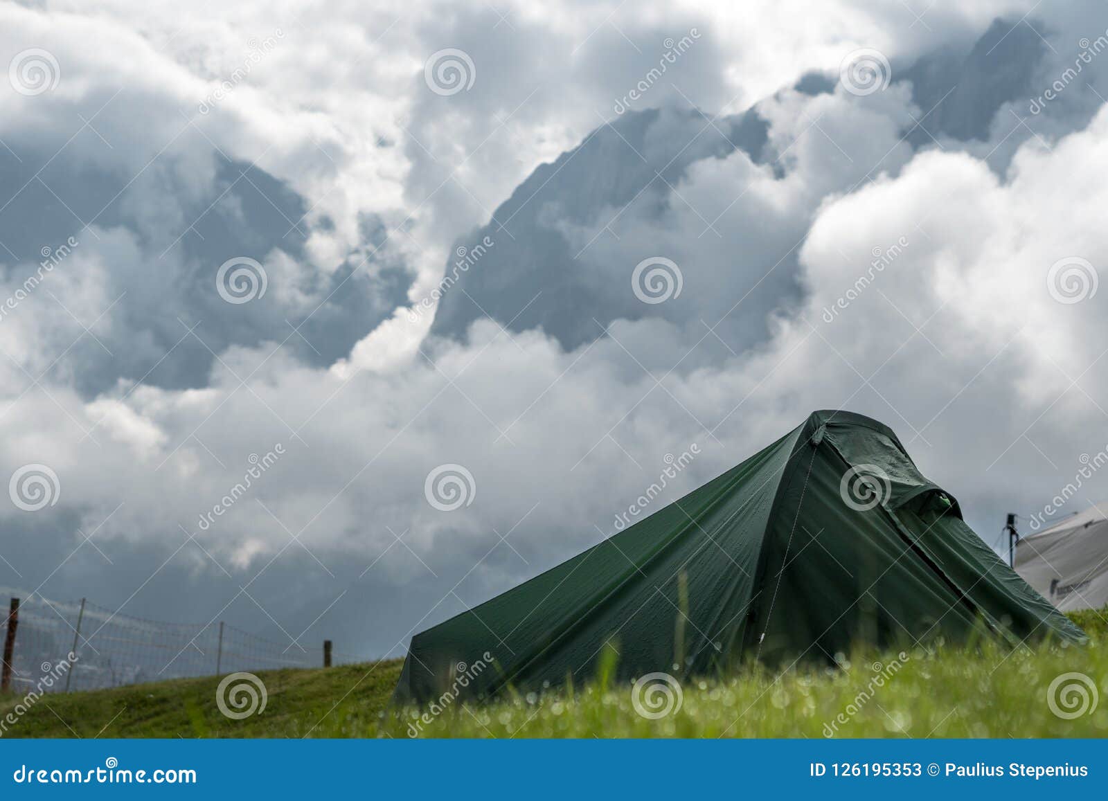 Tend in the mountains stock image. Image of countryside - 126195353