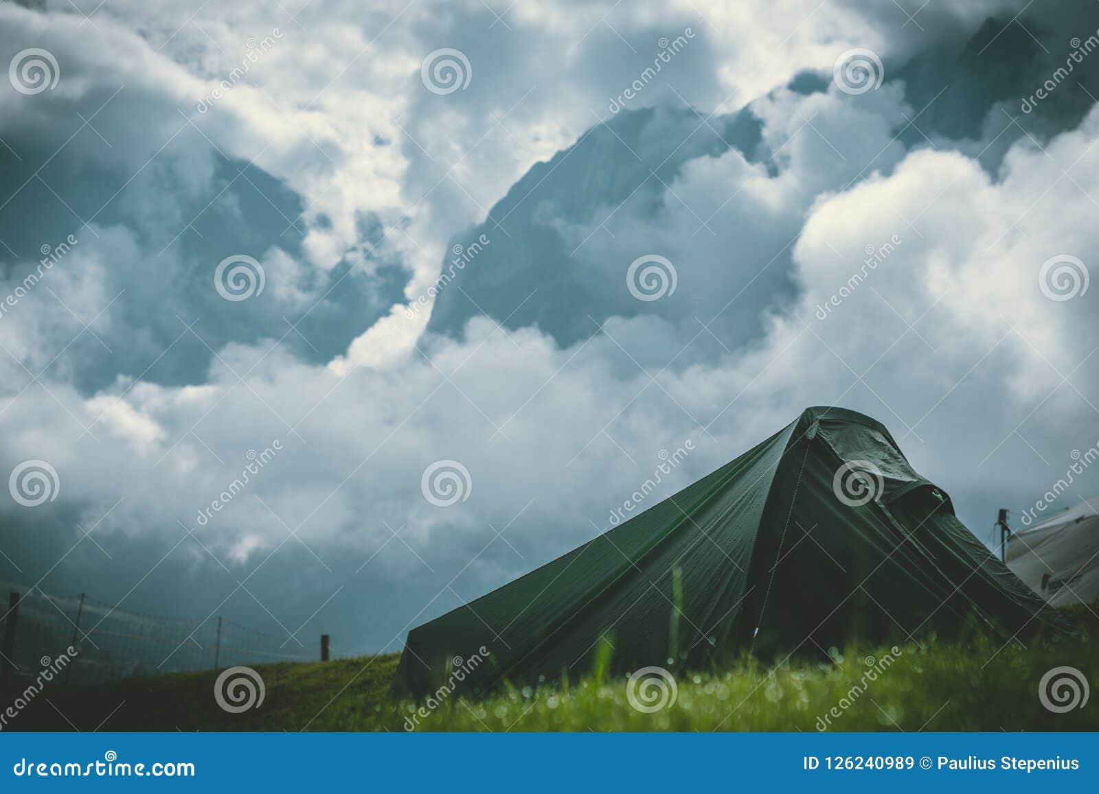 Tend in the mountains stock image. Image of hiking, agricultural ...