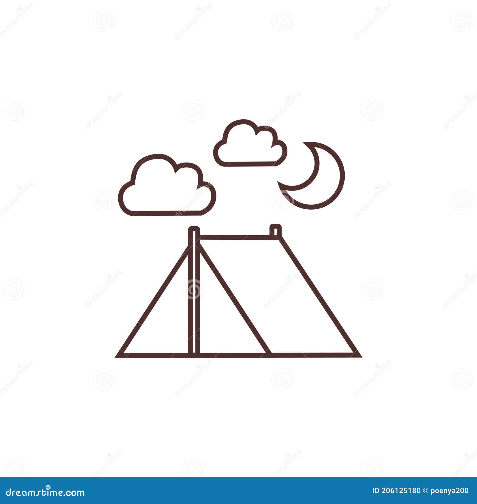 Tend and Tree Outline Icon Vector Illustration Stock Vector ...