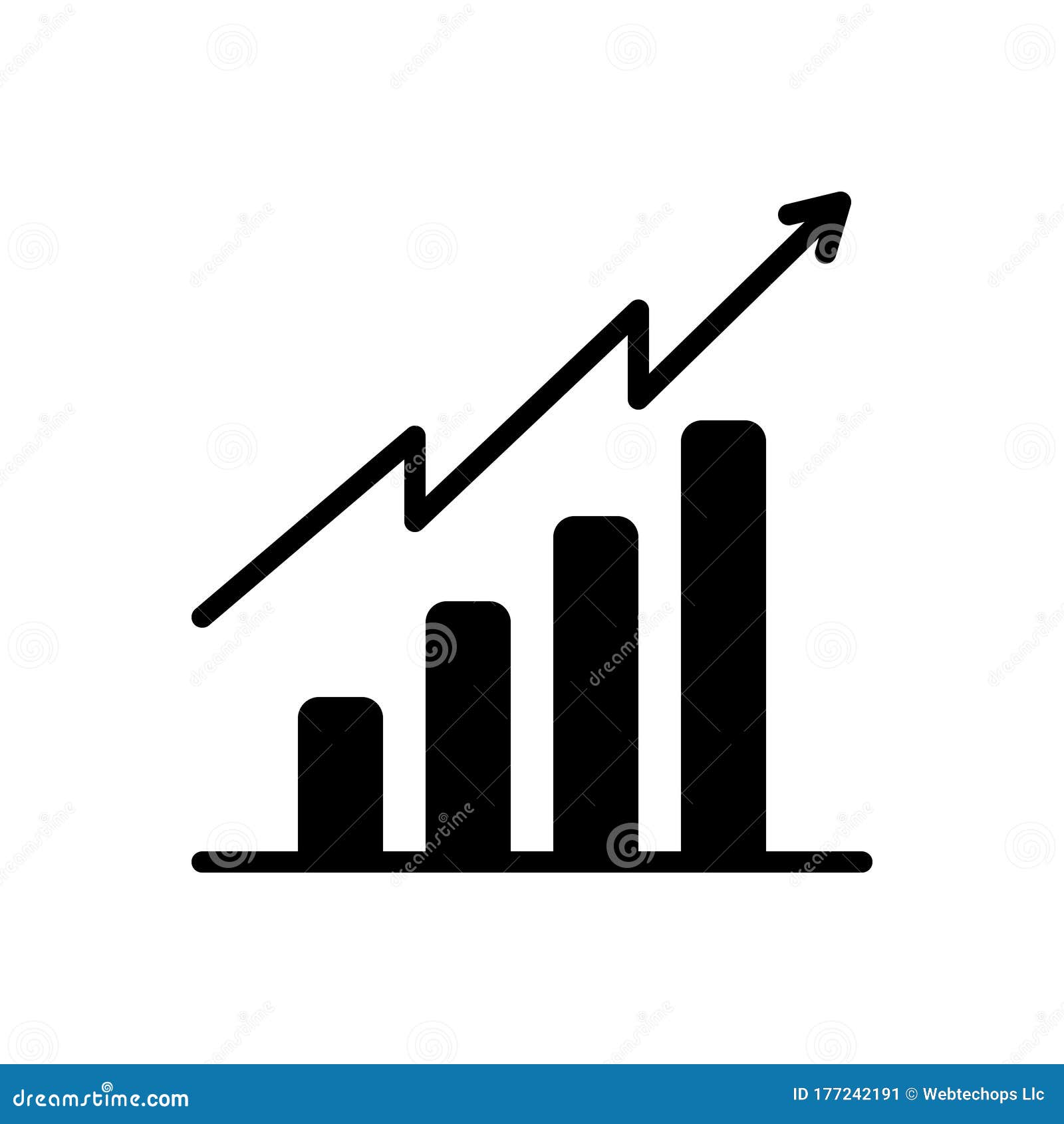 Black Solid Icon for Tendency, Analytics and Barchart Stock Vector ...