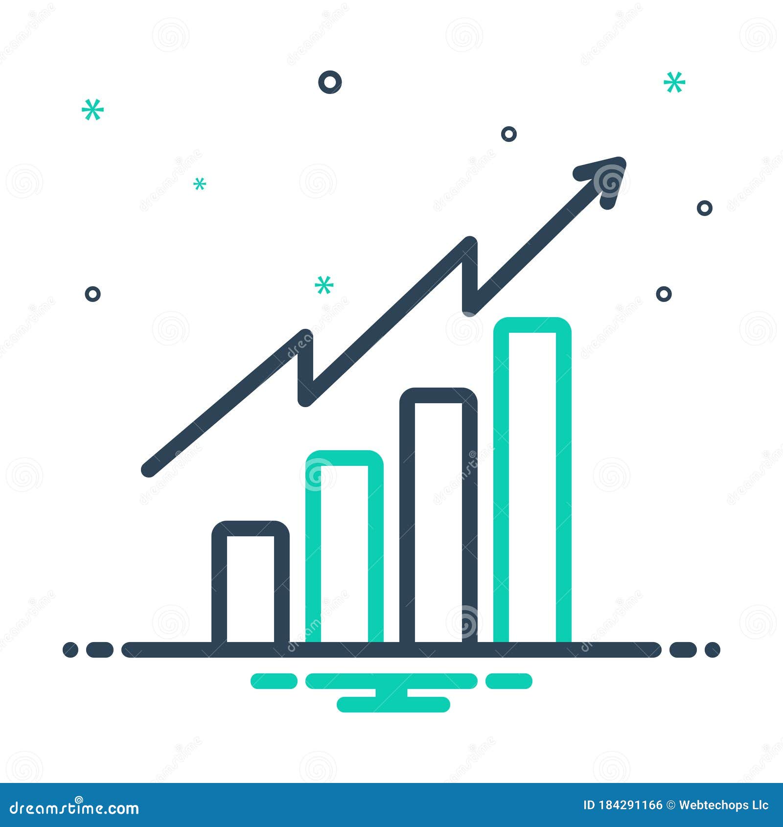 Mix Icon for Tendency, Analytics and Barchart Stock Vector ...