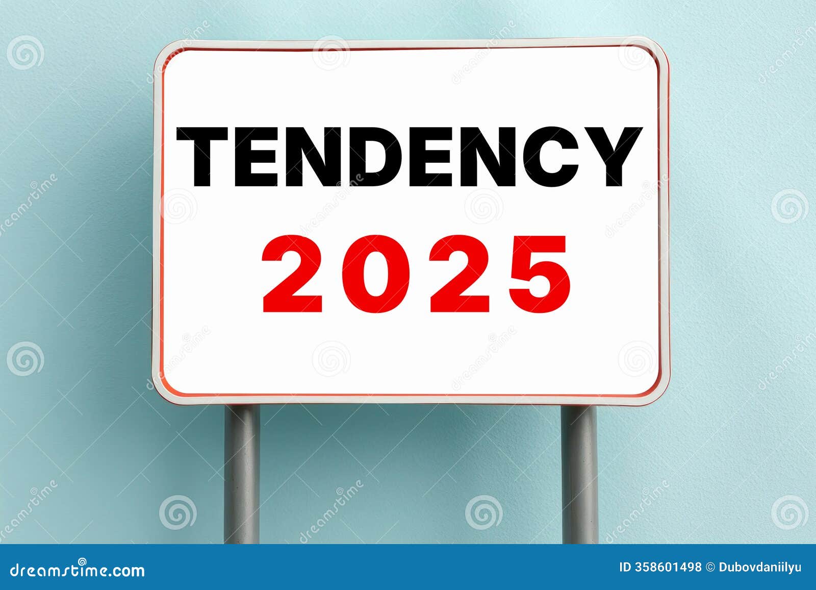 Tendency 2025 Word Text on Sign Symbolic Background Stock Illustration ...