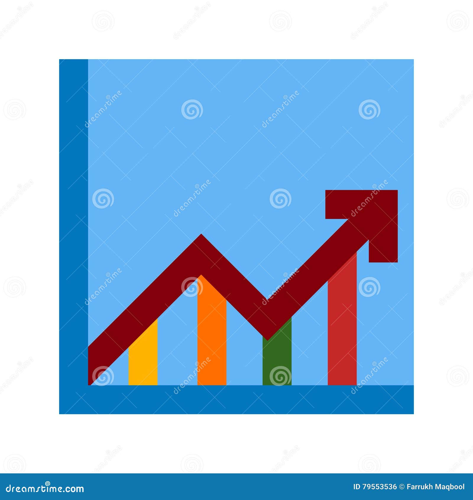 Tendenz im Diagramm vektor abbildung. Illustration von geschäft - 79553536
