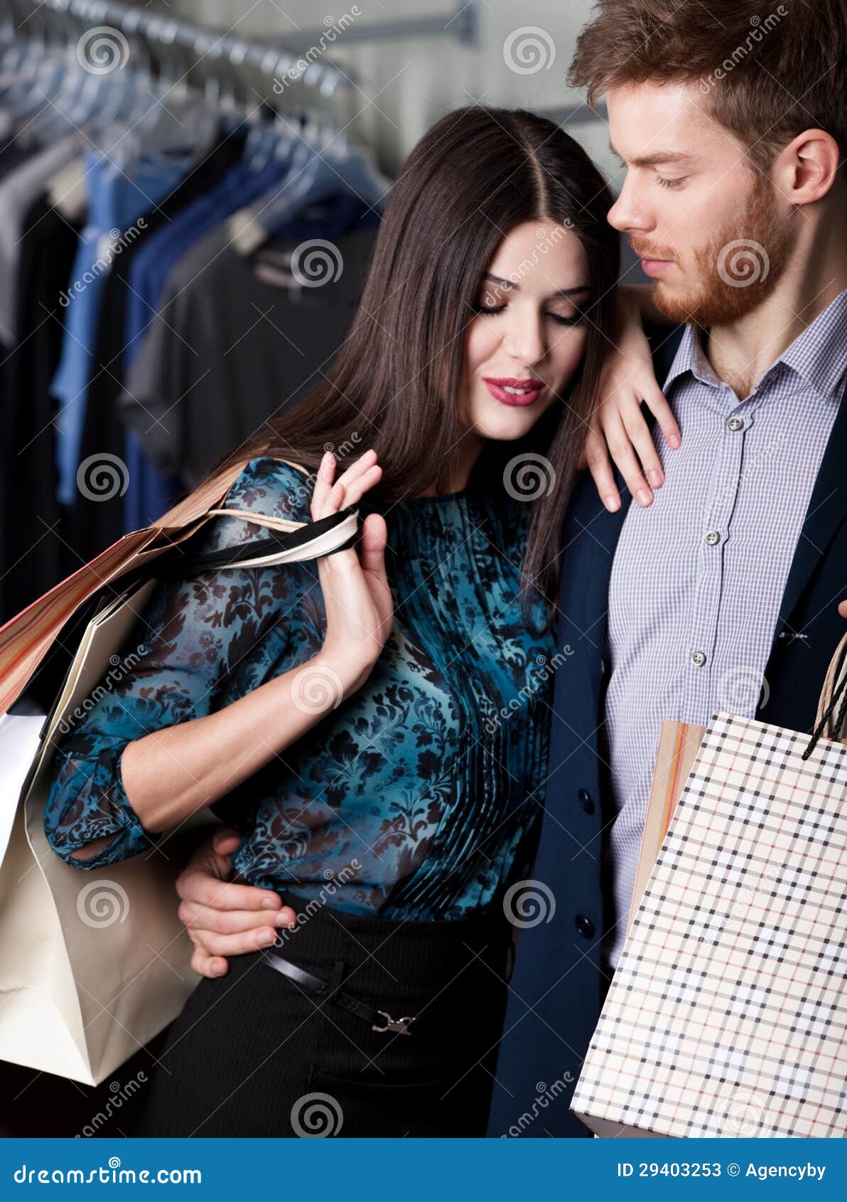 Tender Amazing Couple is in the Shop Stock Image - Image of beautiful ...